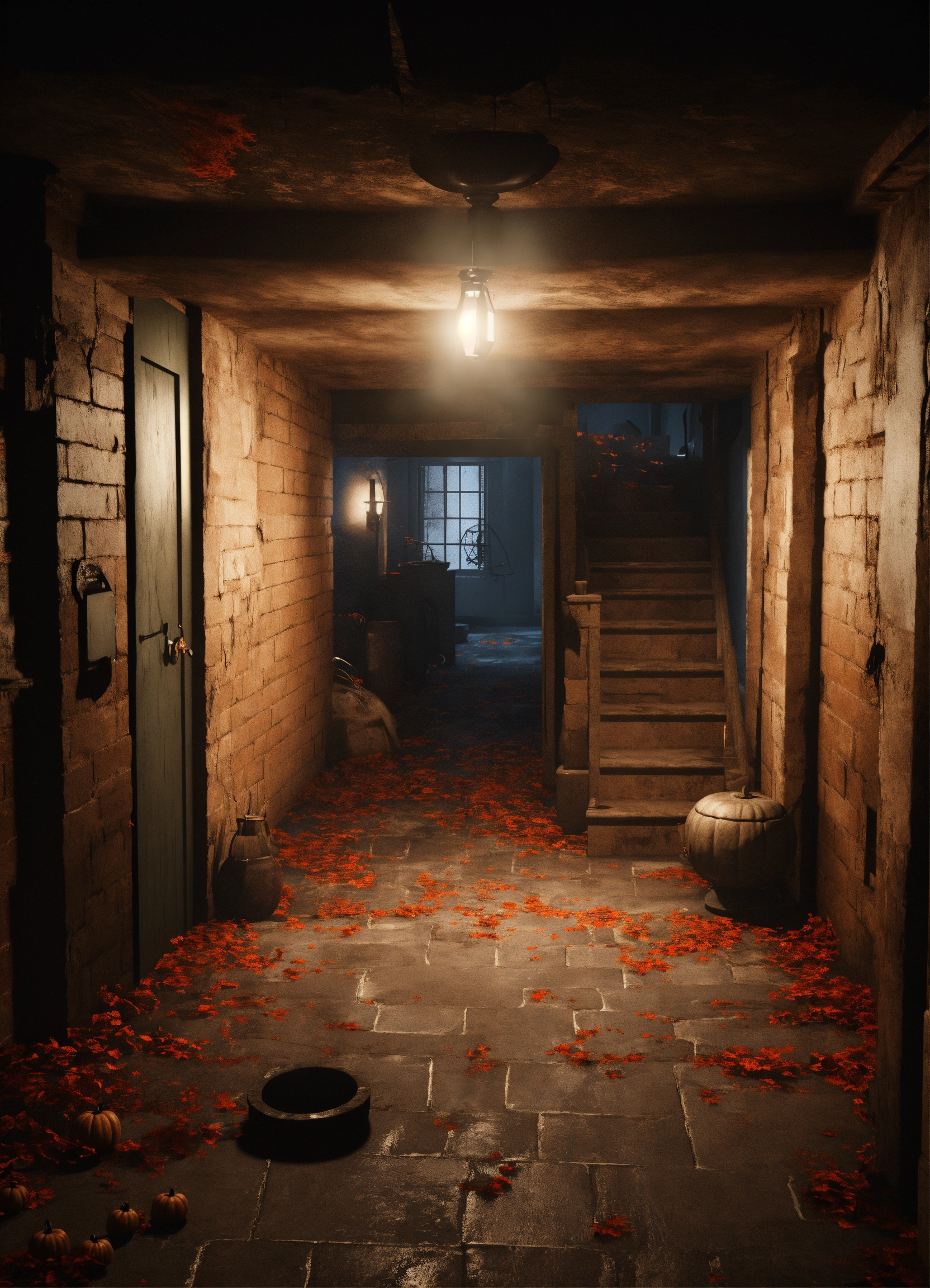 Lexica - Spooky looking basement, unreal engine render, 8k