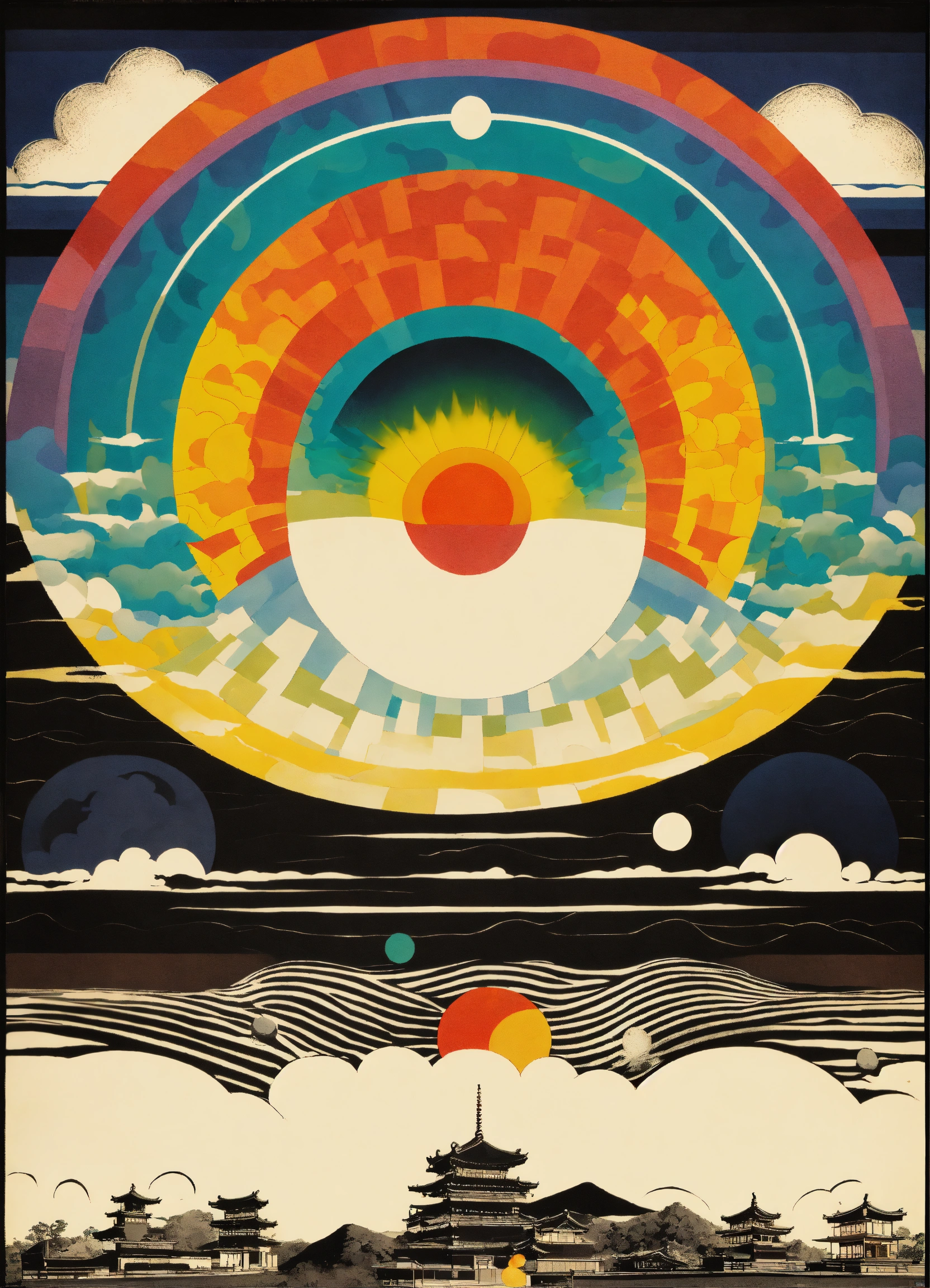 Lexica - Japanese vintage poster ,oriental , psychedelic realm , dream ...