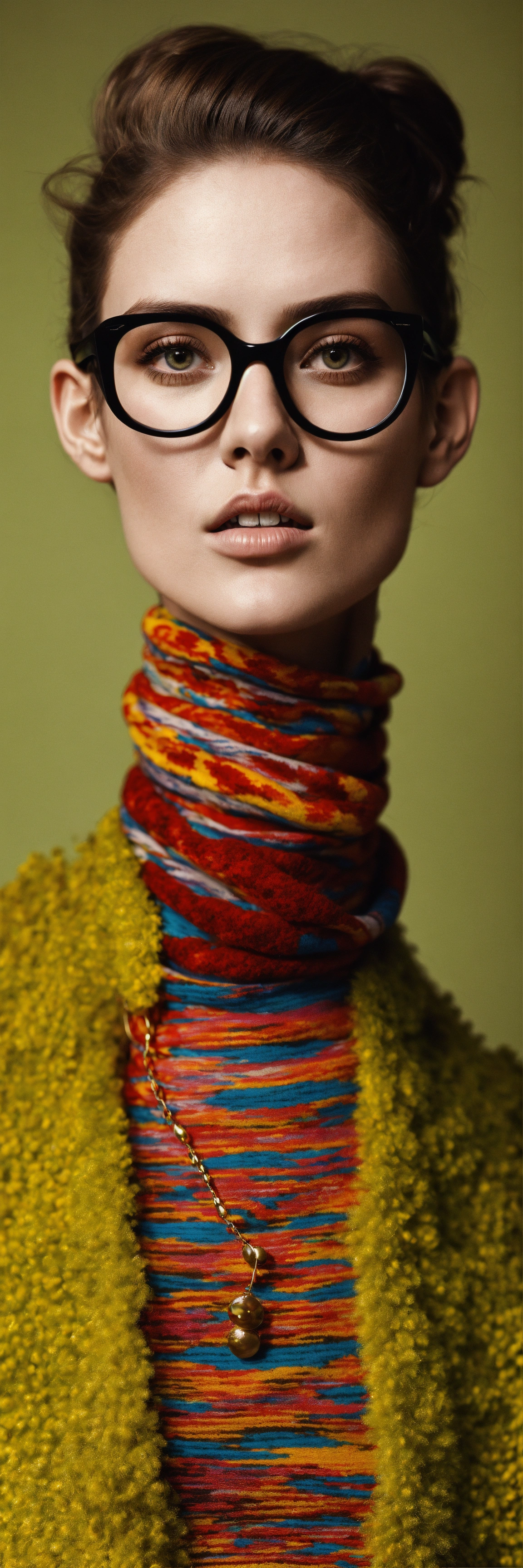 Lexica - Hipster with very (long) neck, vogue photo shoot, weird, funny
