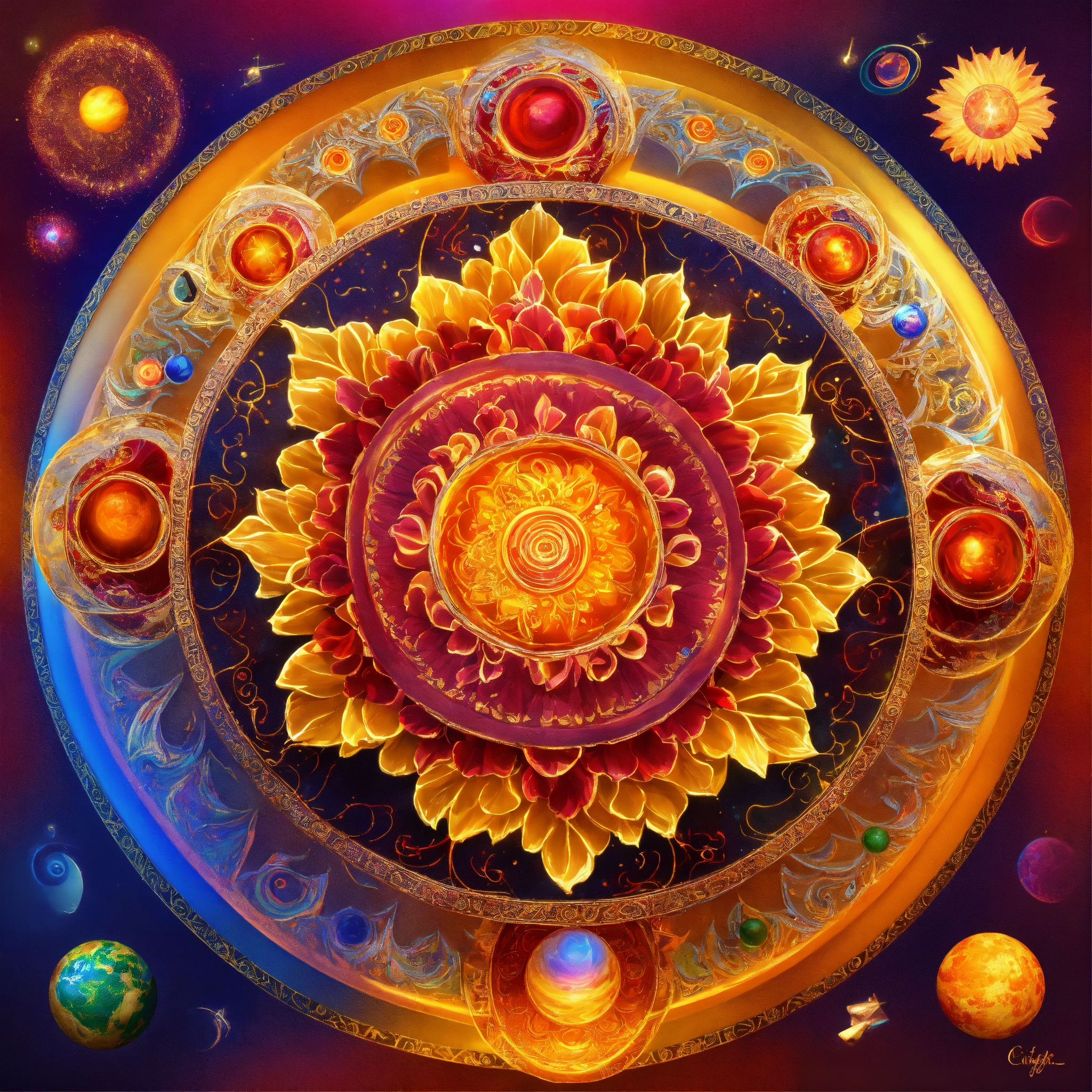 Lexica - Mandala, mandala, Mandala with multiples planets, clouds ...