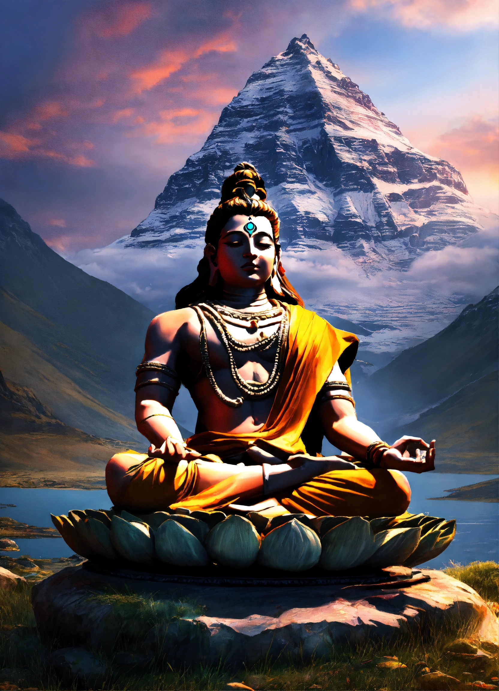 Lexica - Lord Shiva doing meditation in the calm and serene mount ...