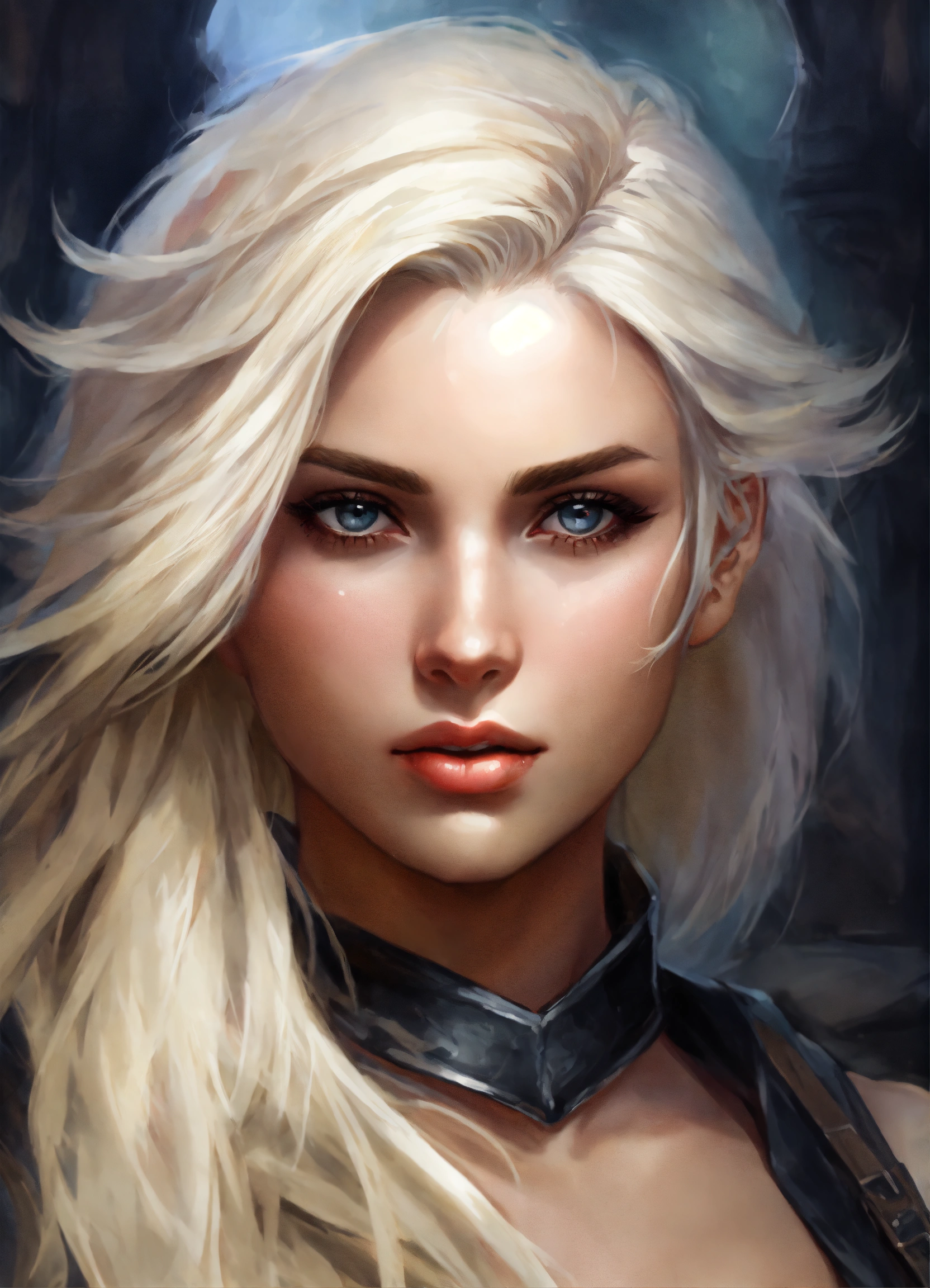 Lexica - Hot young woman with platinum blonde hair with a black streak ...