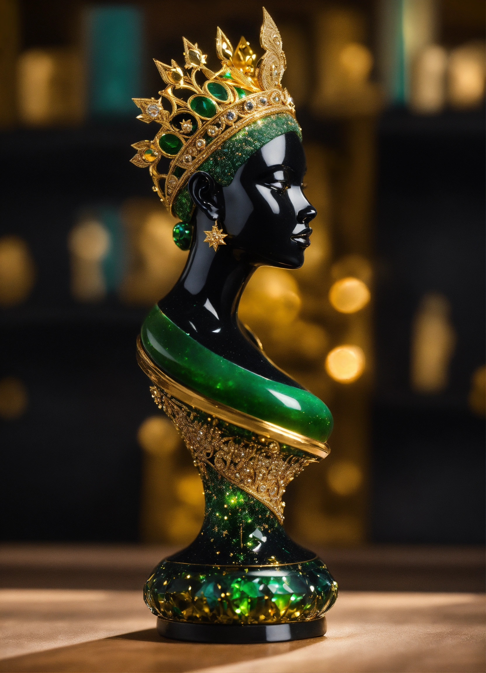 Lexica - Minimalism. Black Solar Queen with long oversized green ...