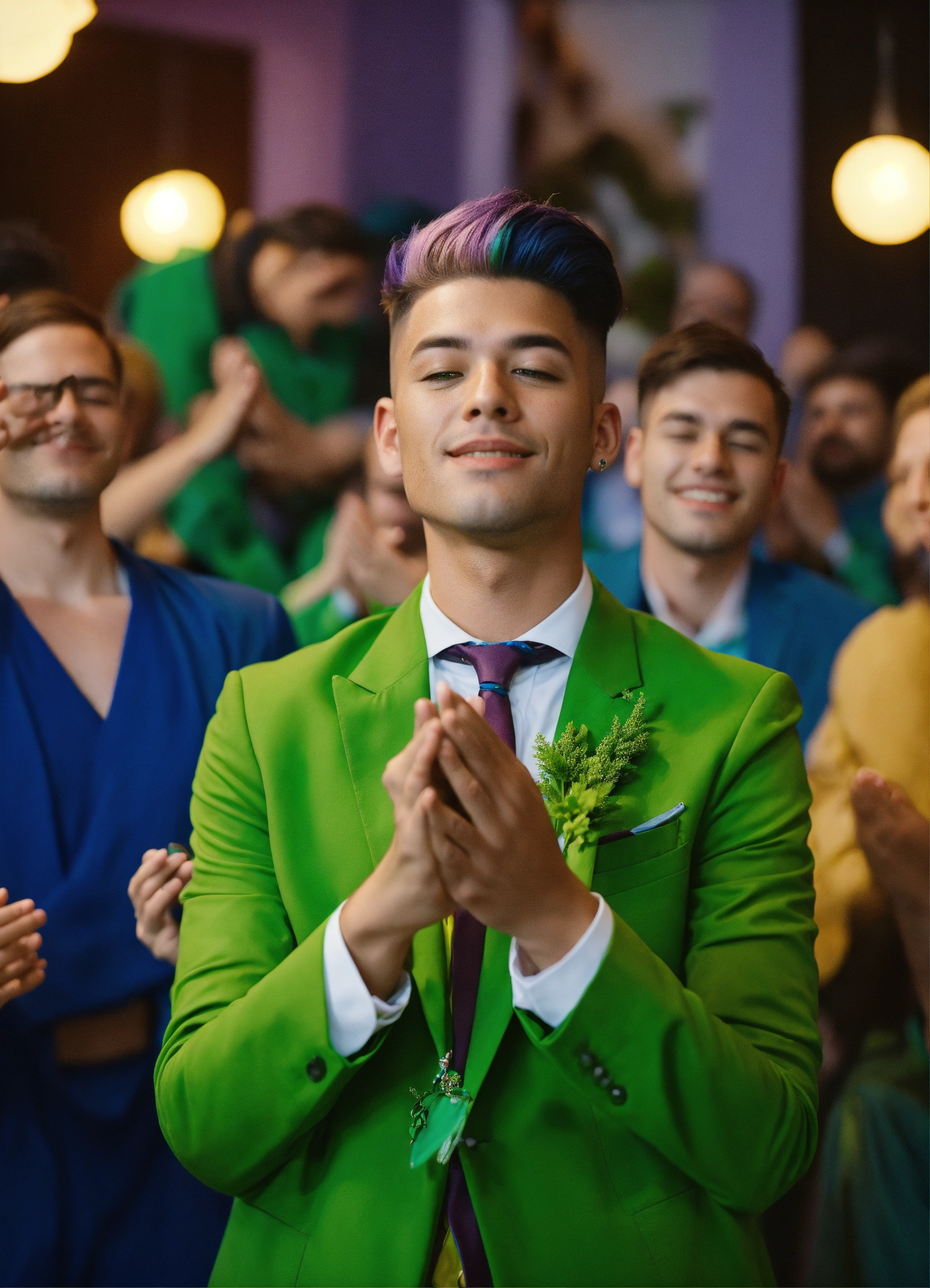 Lexica - A genderqueer man with their team applauding for them ...