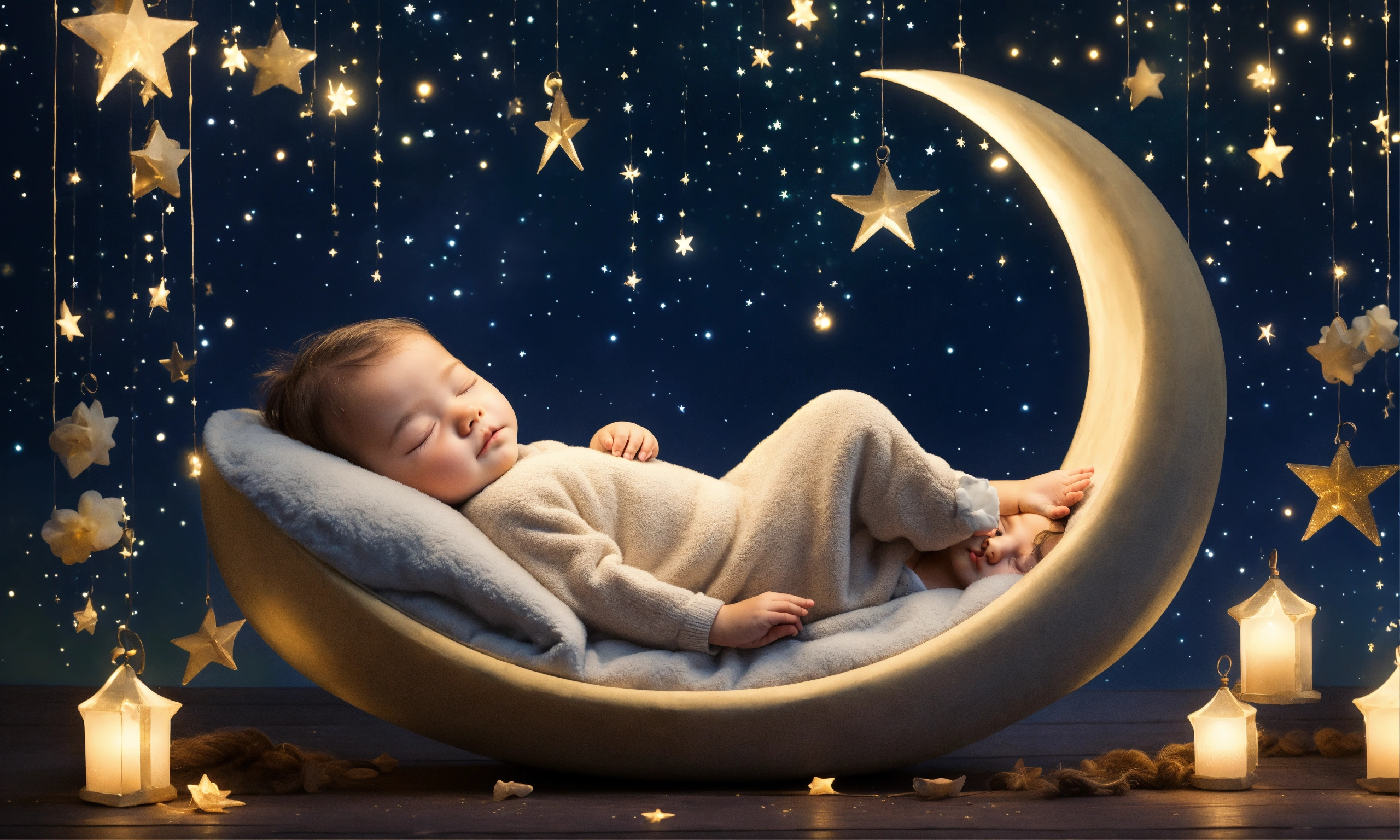 Lexica - "Generate an image of small toddler peacefully sleeping on a ...