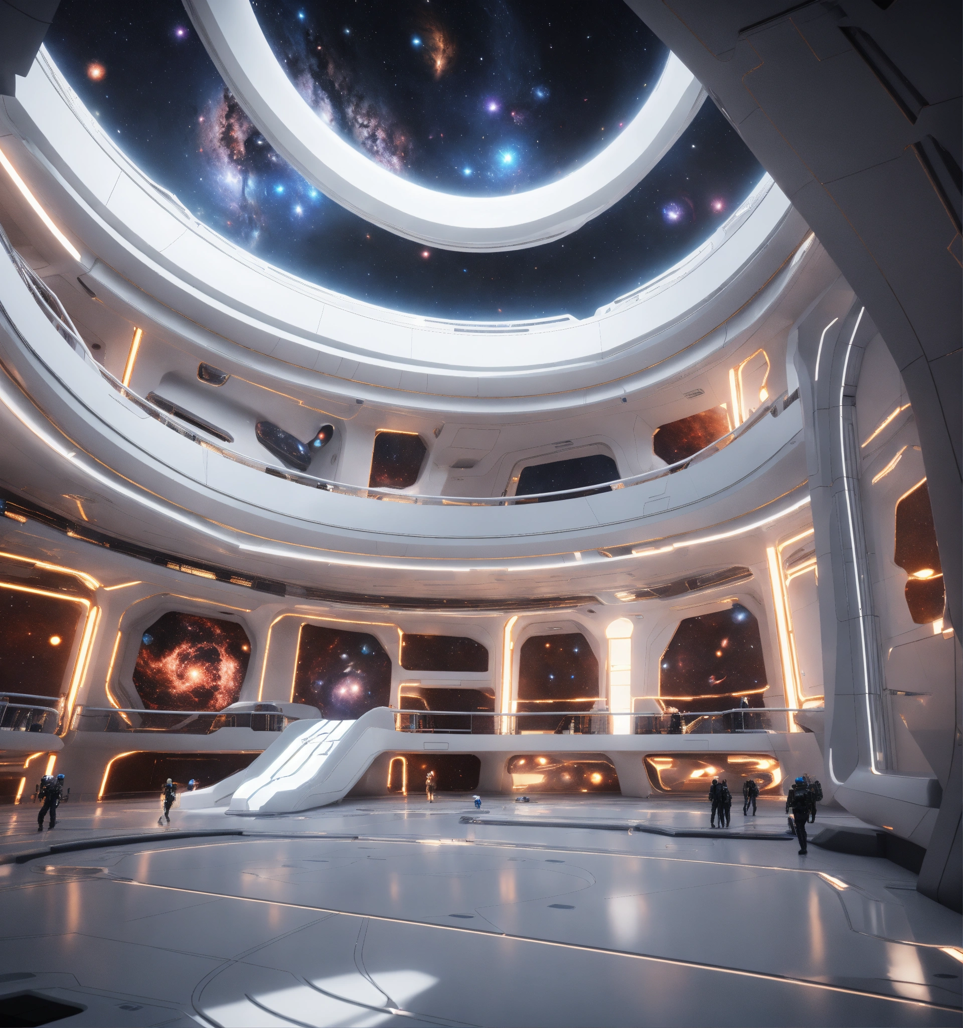 Lexica - White space port cosmic atrium in deep space, cosmic ...
