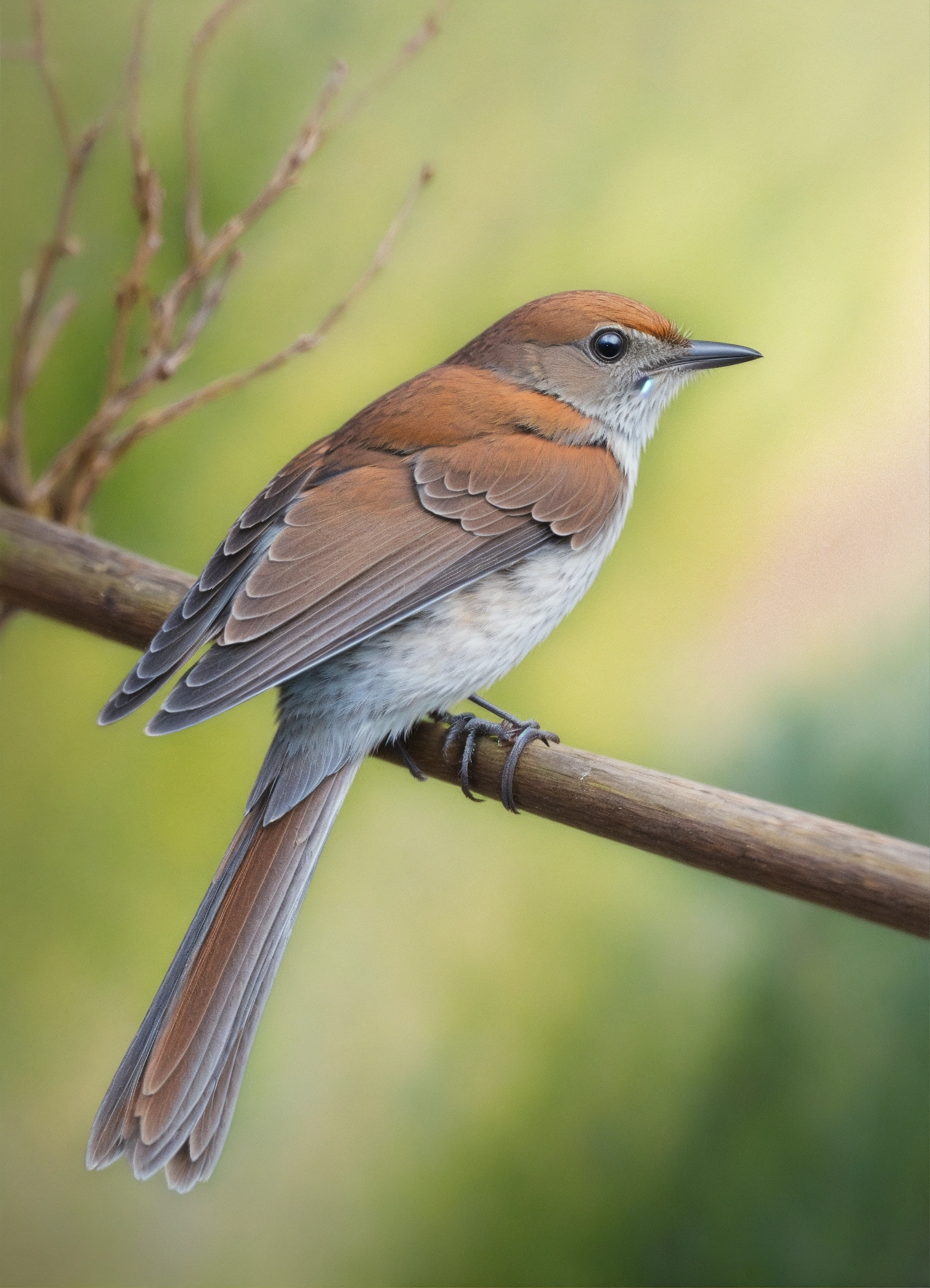 Lexica - A nightingale in flight with spread wings, shown from the side ...