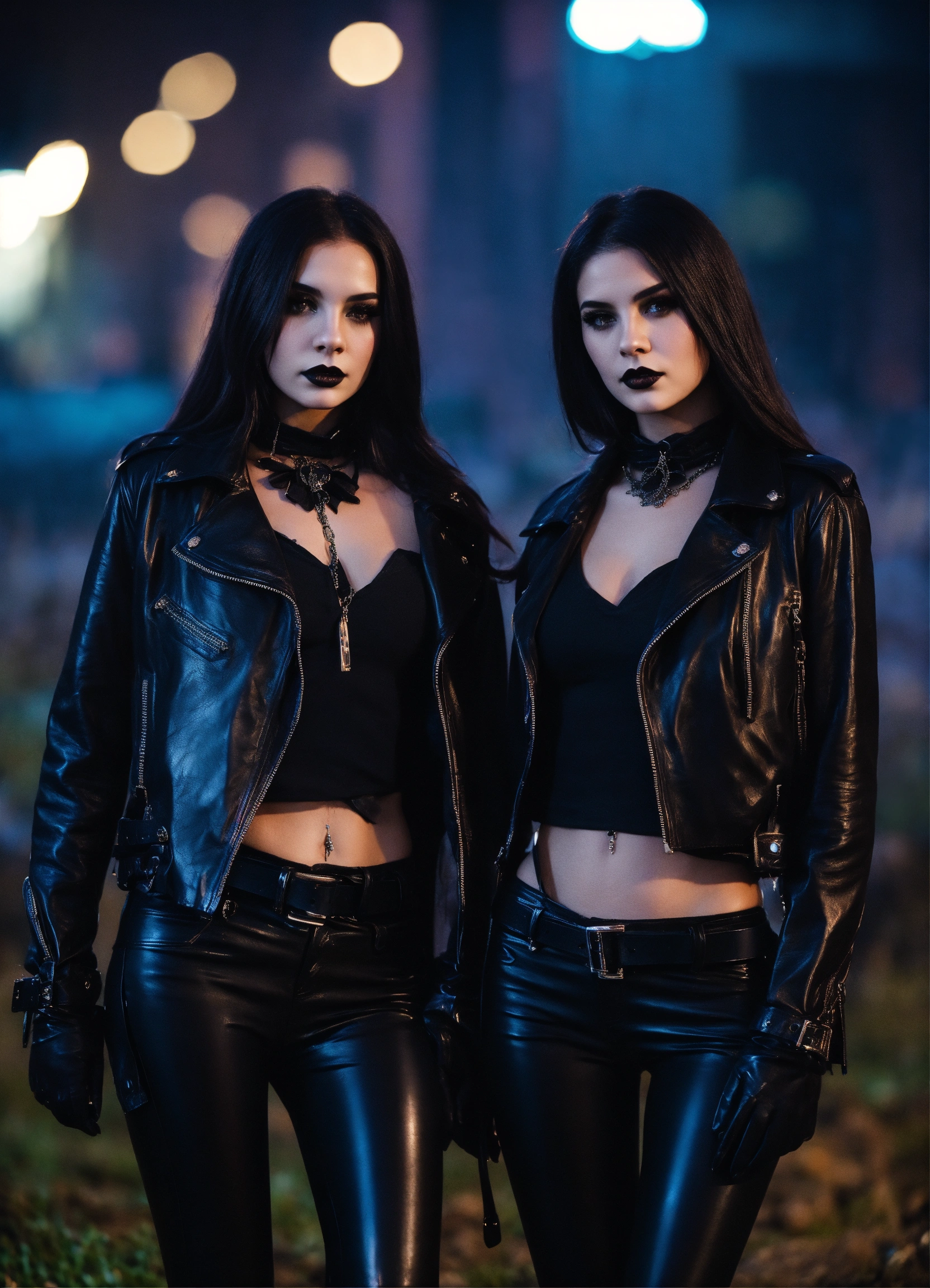 Lexica - Three stunning young gothic girls posing in the graveyard ...