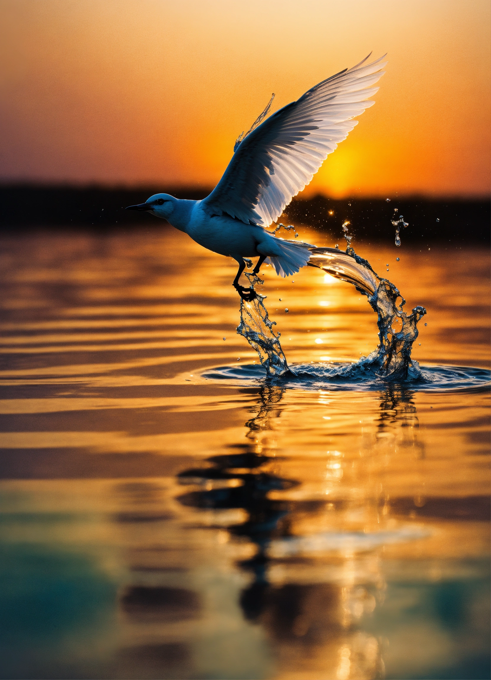 Lexica - Drop of water bounces above the water surface, transforming ...