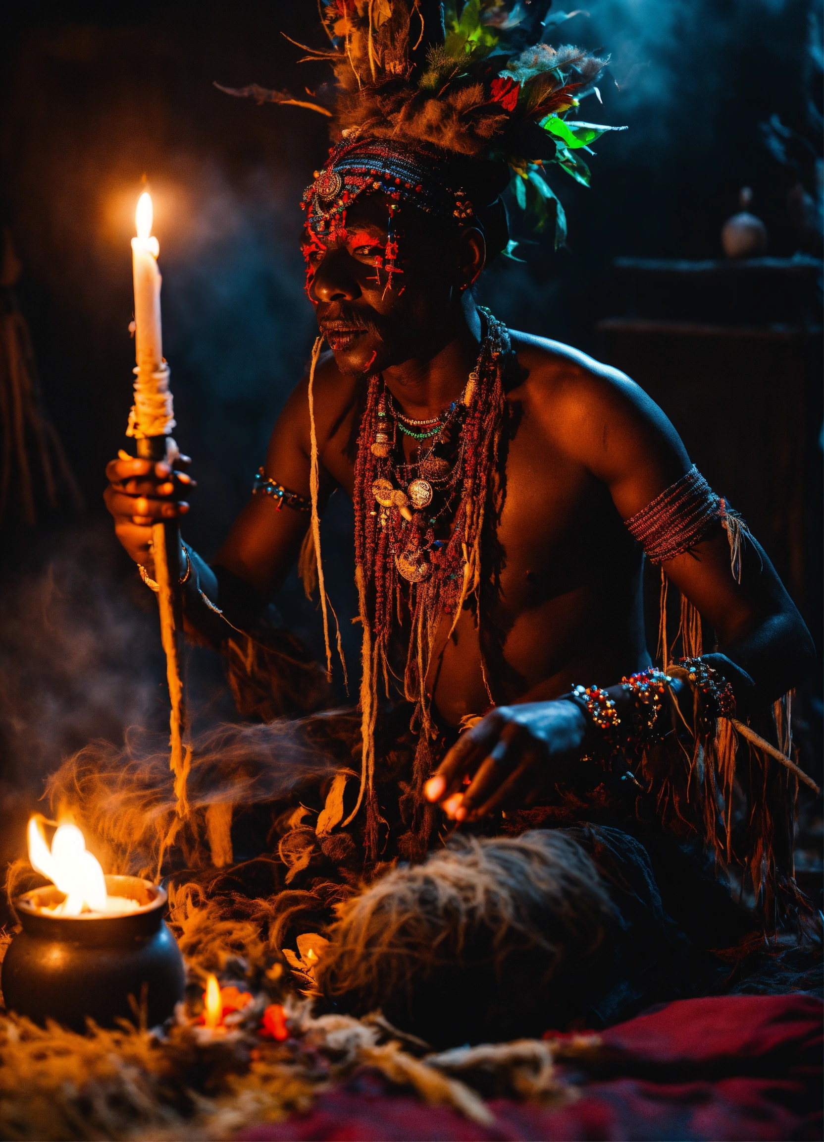 Lexica - A witch doctor performing forbidden rituals. Evil vibes ...