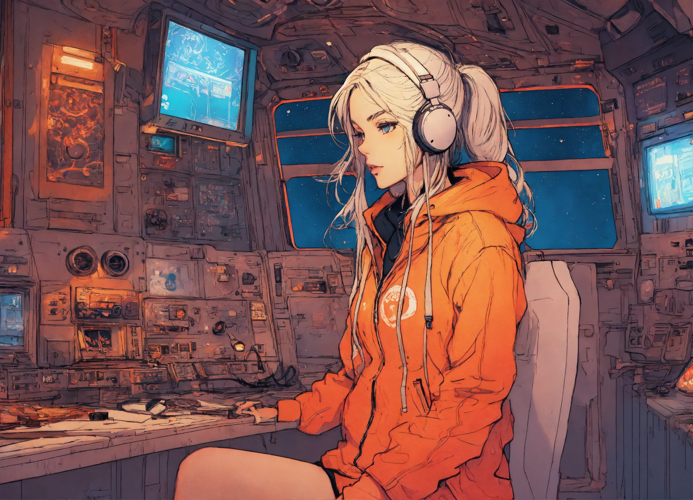 Lexica - Anime style. cluttered starship interior; by kaethe butcher ...