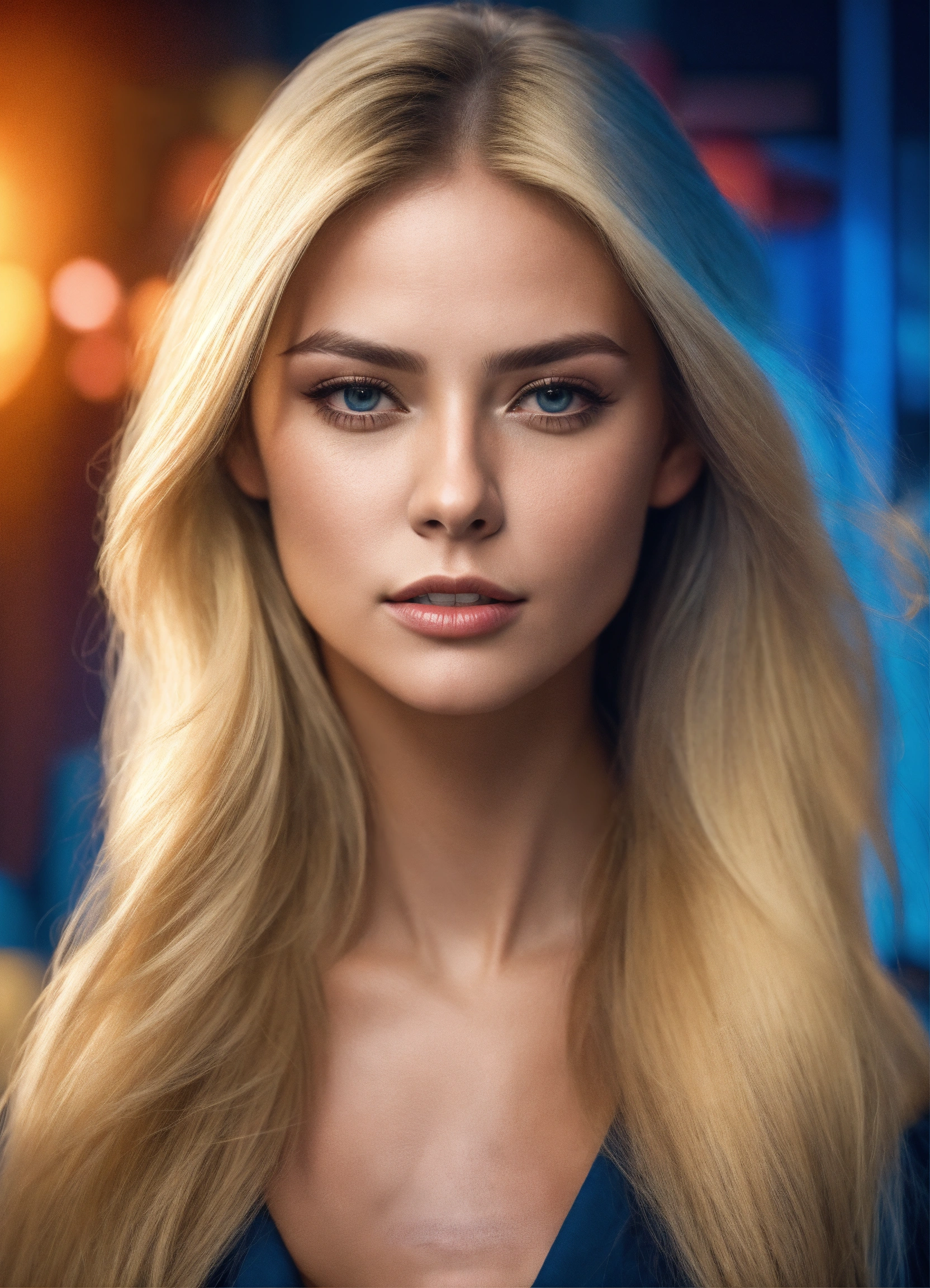 Lexica - Standing straight, blonde hair hair, powerful female ...