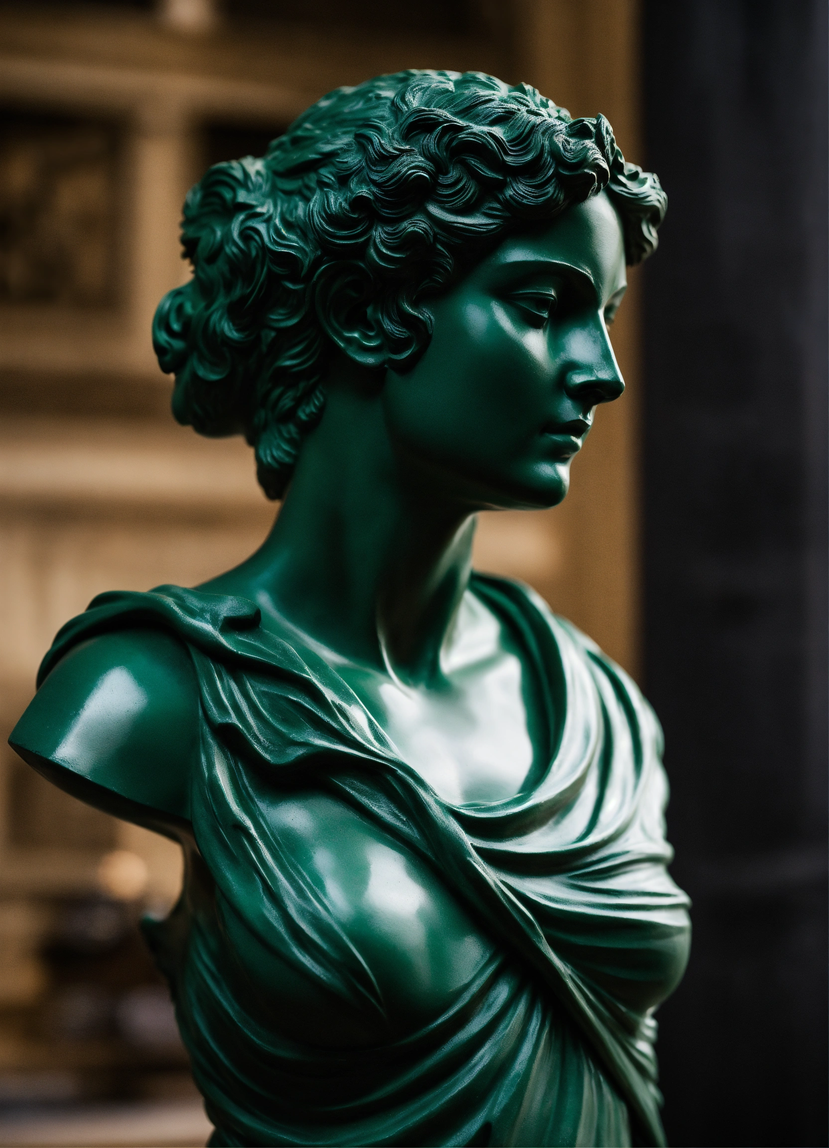 Lexica - A Statue from a muscular Roman goddess Statue with a wavey ...