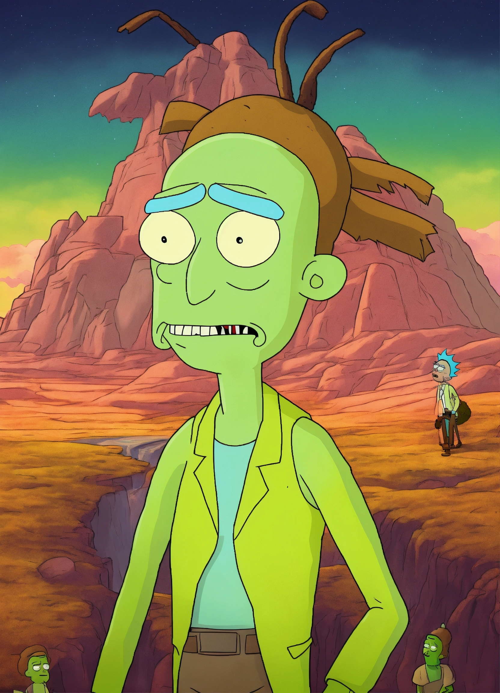 Lexica - Rick from the Rick and Morty series in the style of the Shrek ...