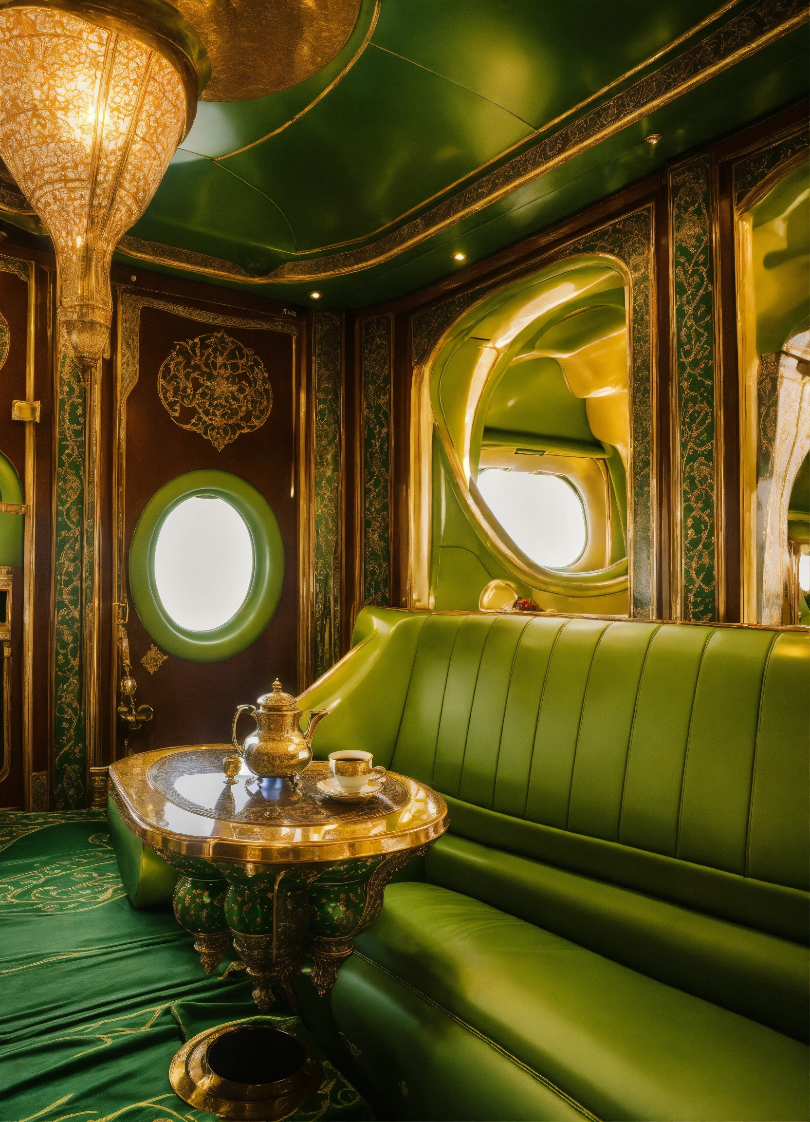 Lexica - Baroque french Saudi olive green nouveau riche style airplane ...
