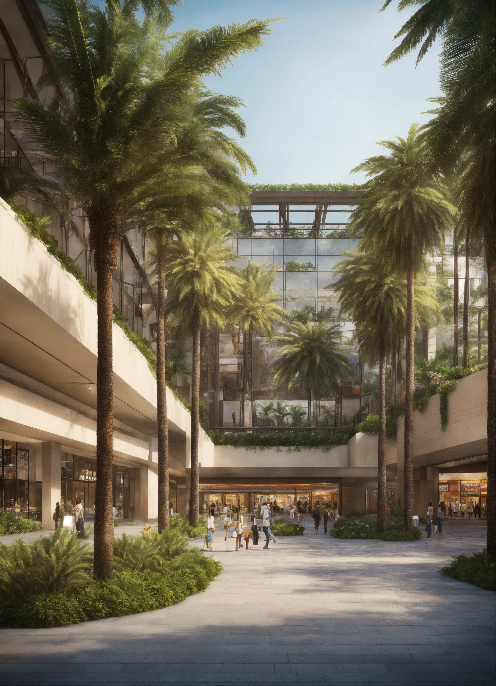 Lexica - A L shaped mall of steel with palm trees planted on one side ...