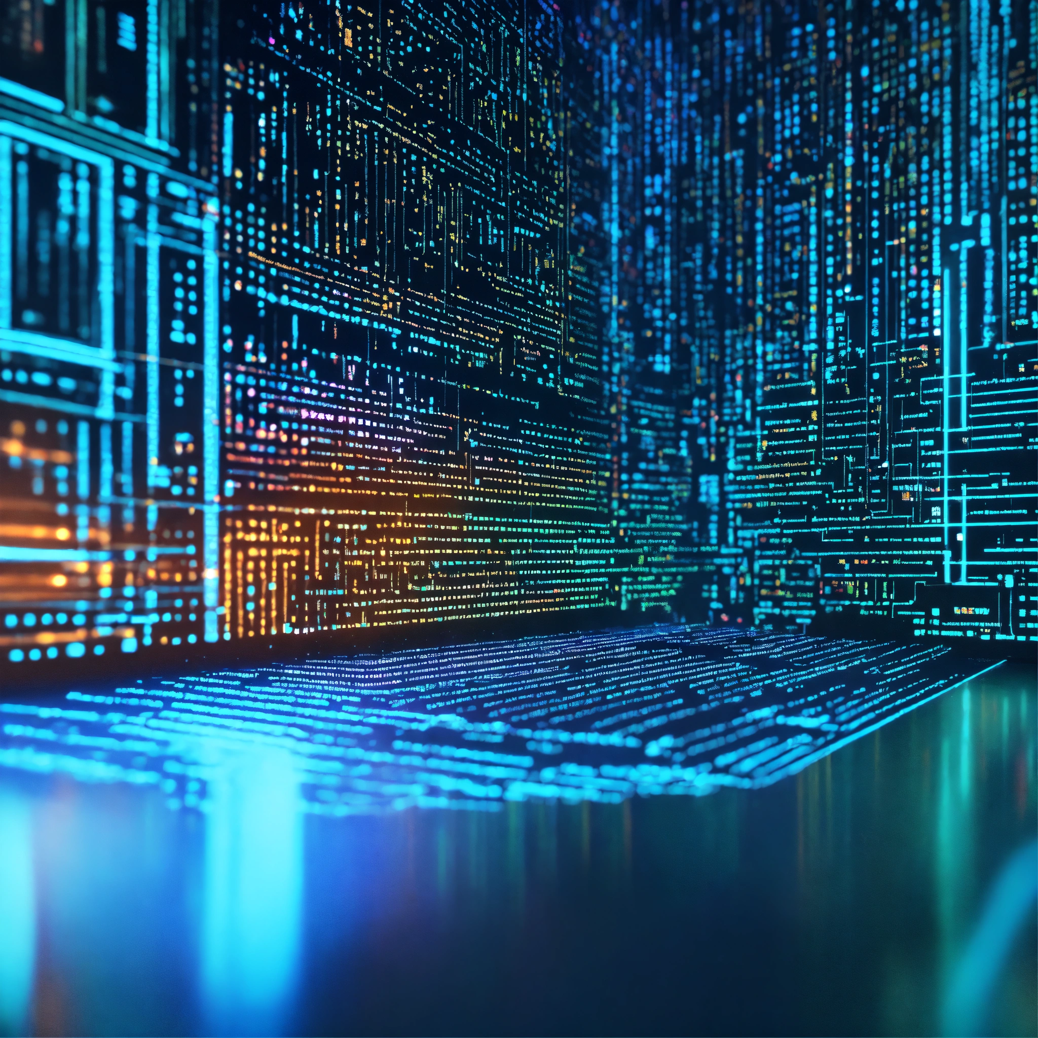 Lexica - Ultra realistic photo of a very high tech 3d software code lit ...