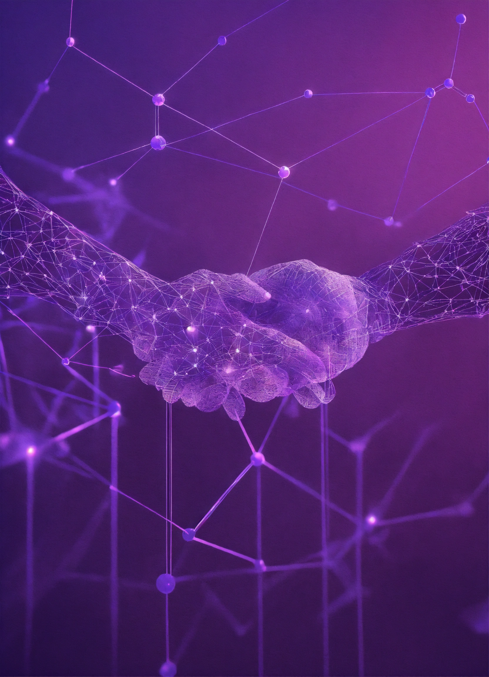 Lexica - Illustration of two invisible cyber hands shaking, symbolizing ...