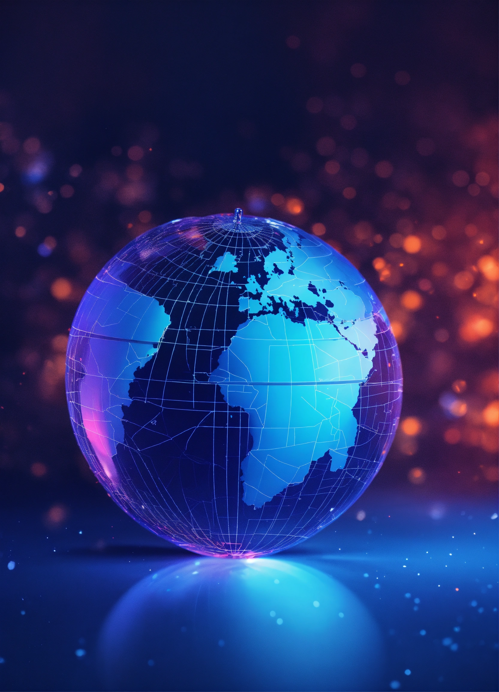 Lexica - Blue globe, realistic, blue line effects, colorful, background ...