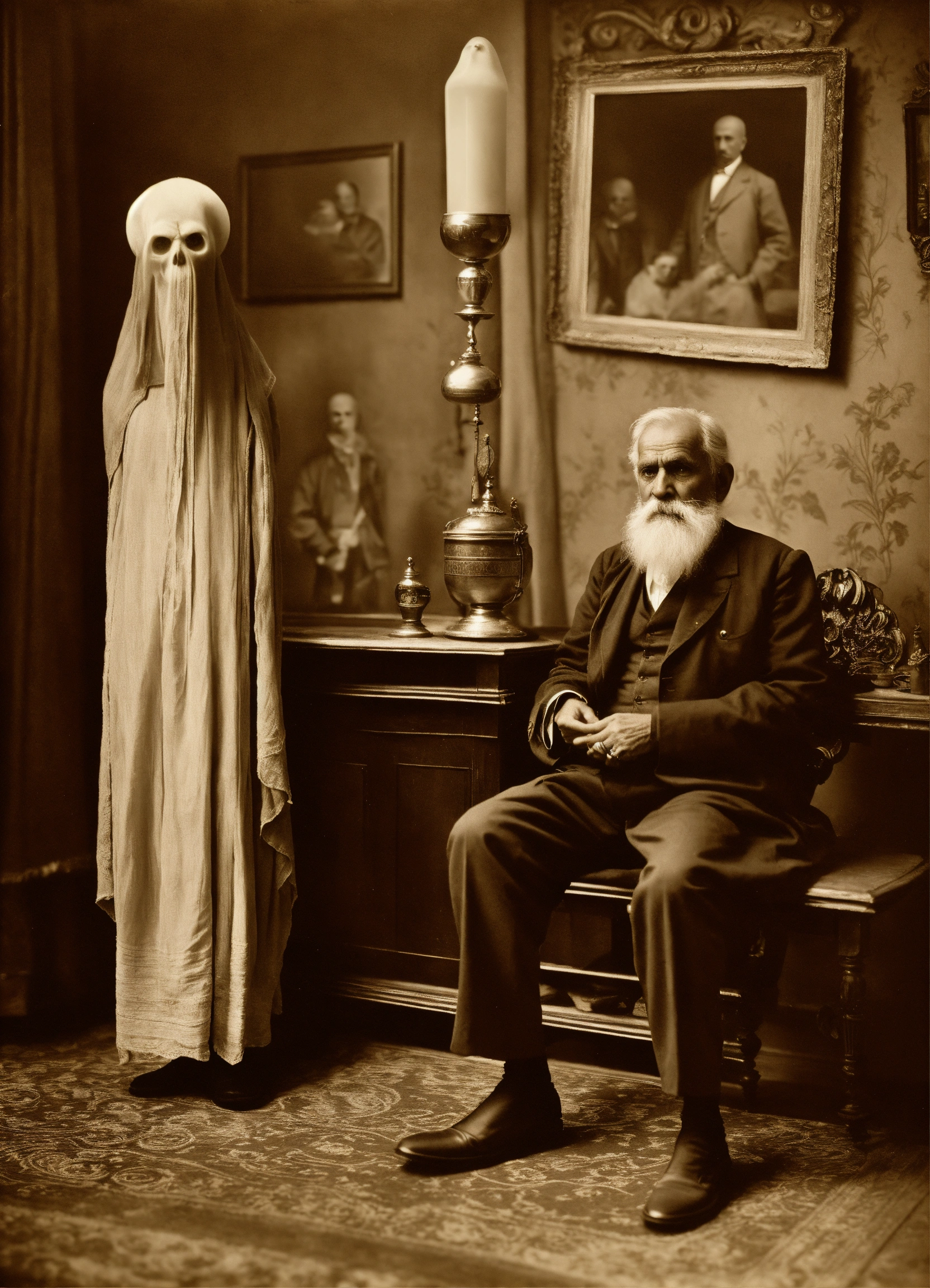 Lexica - Old man wearing hindu fakir, with a turbant, standing next to ...