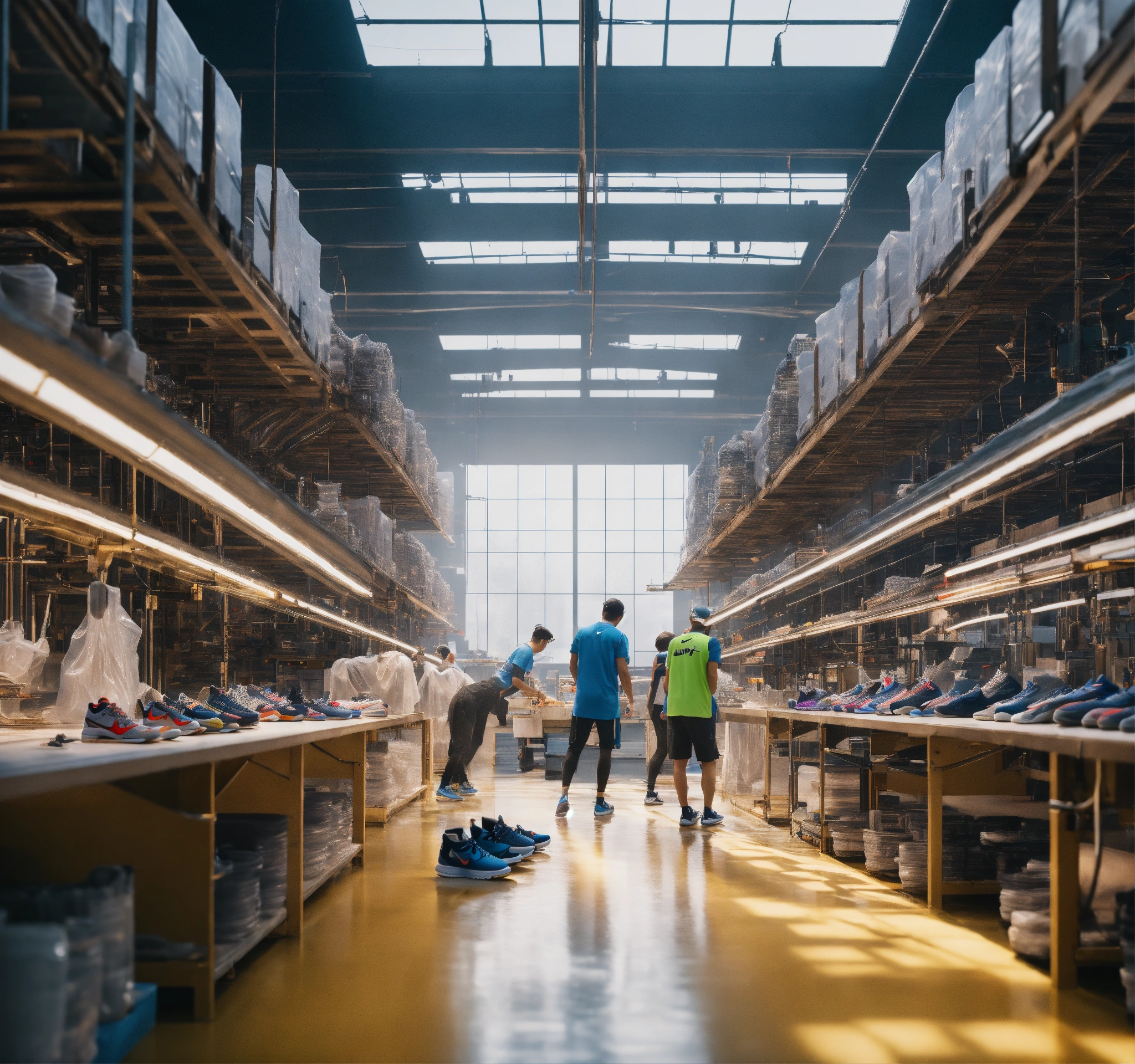 Lexica - SKY VIEW 8k HDR photo People MAKING Nike sneakers in a fantasy ...