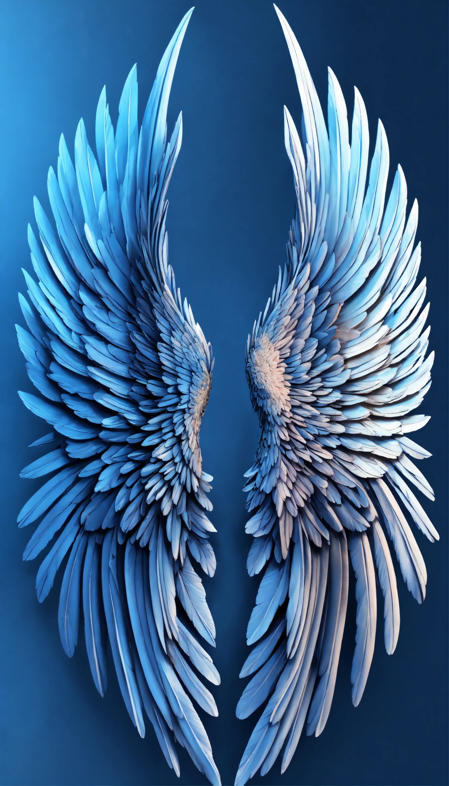 Lexica - Beautiful and perfect angel wings in gradient blue, detailed ...
