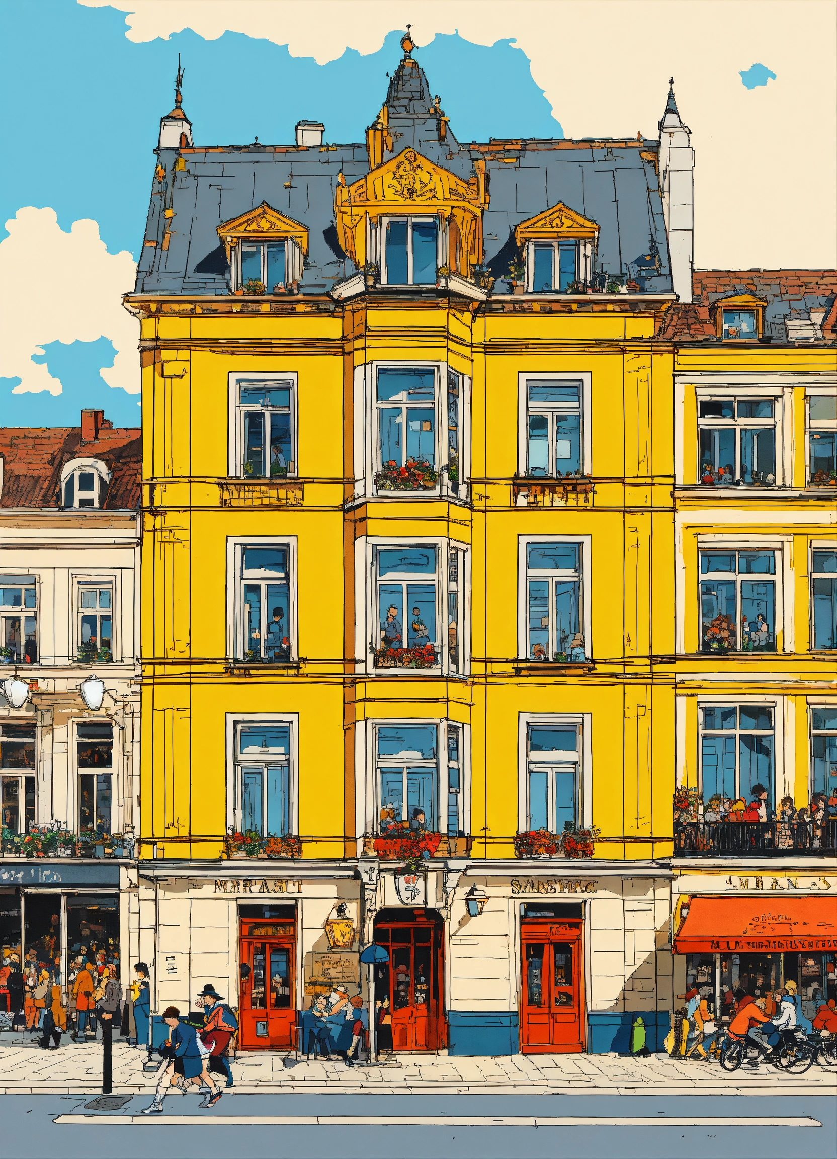 Lexica - Detailed, vibrant illustration of a maastricht building by ...