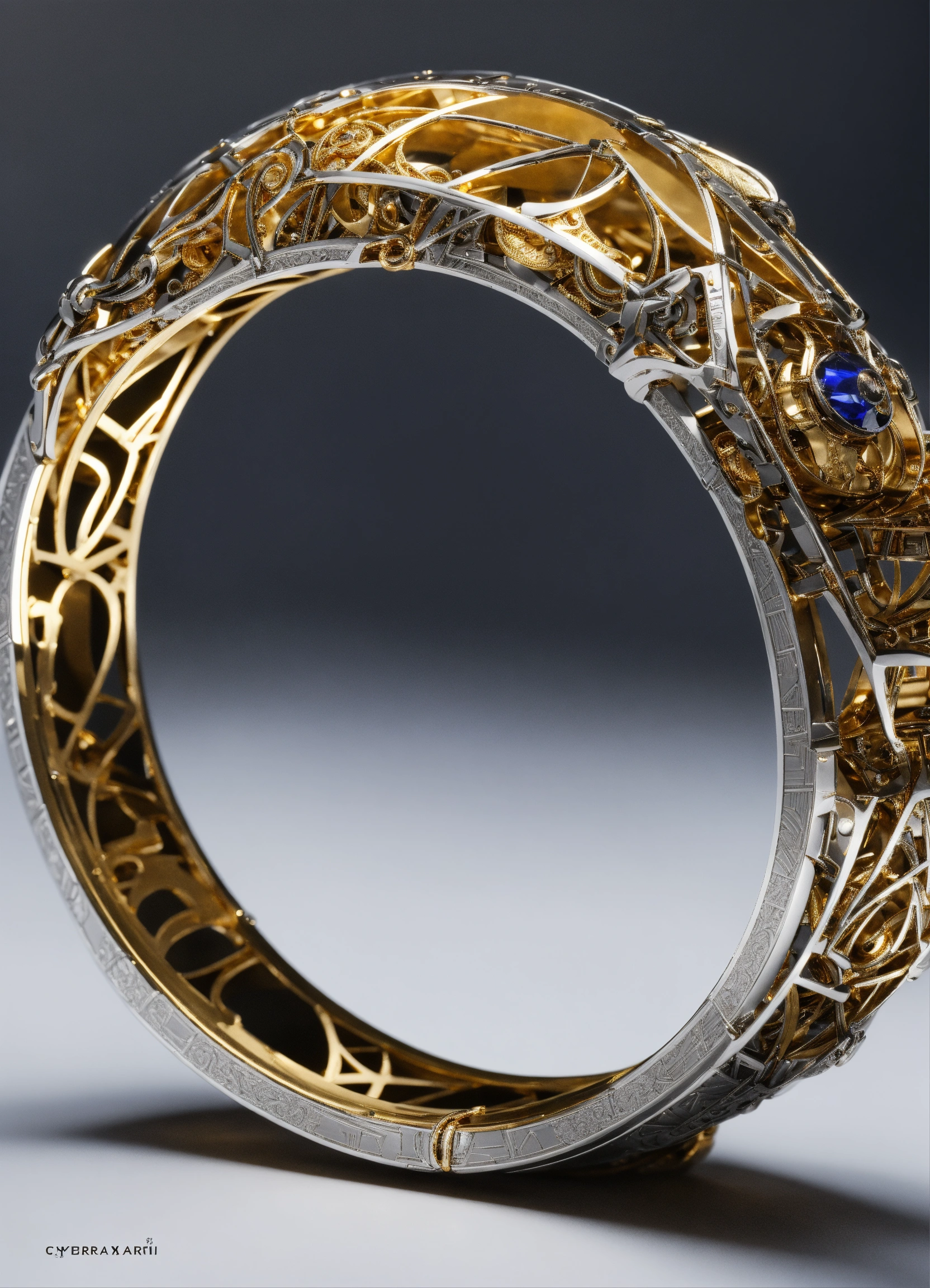 Lexica - Cybernetic crane bracelet, Ford Hallam Style, Shibuichi, tsuba ...