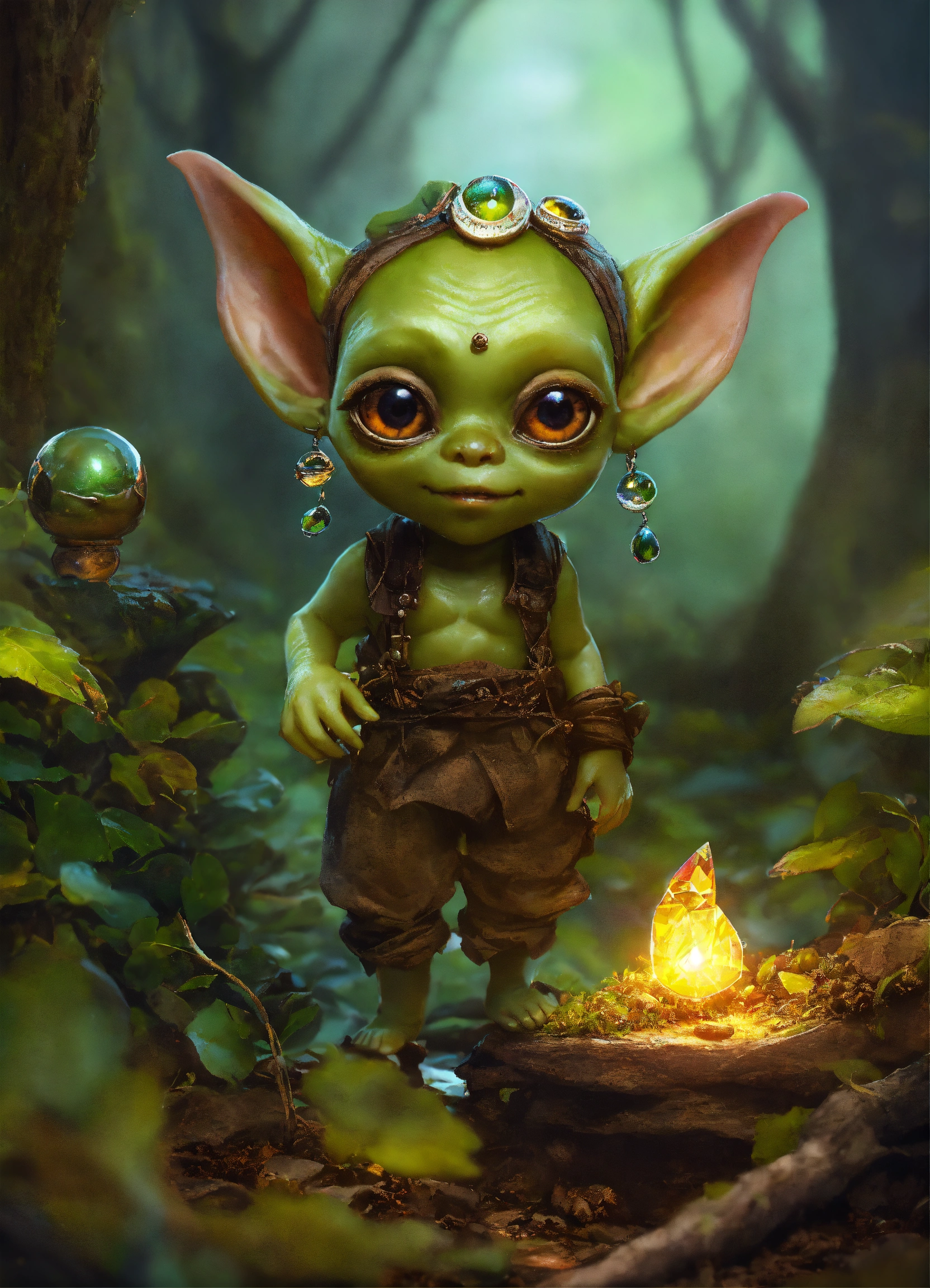 Lexica - Cute goblin infants, dnds, with gem stone eye balls, enchanted ...