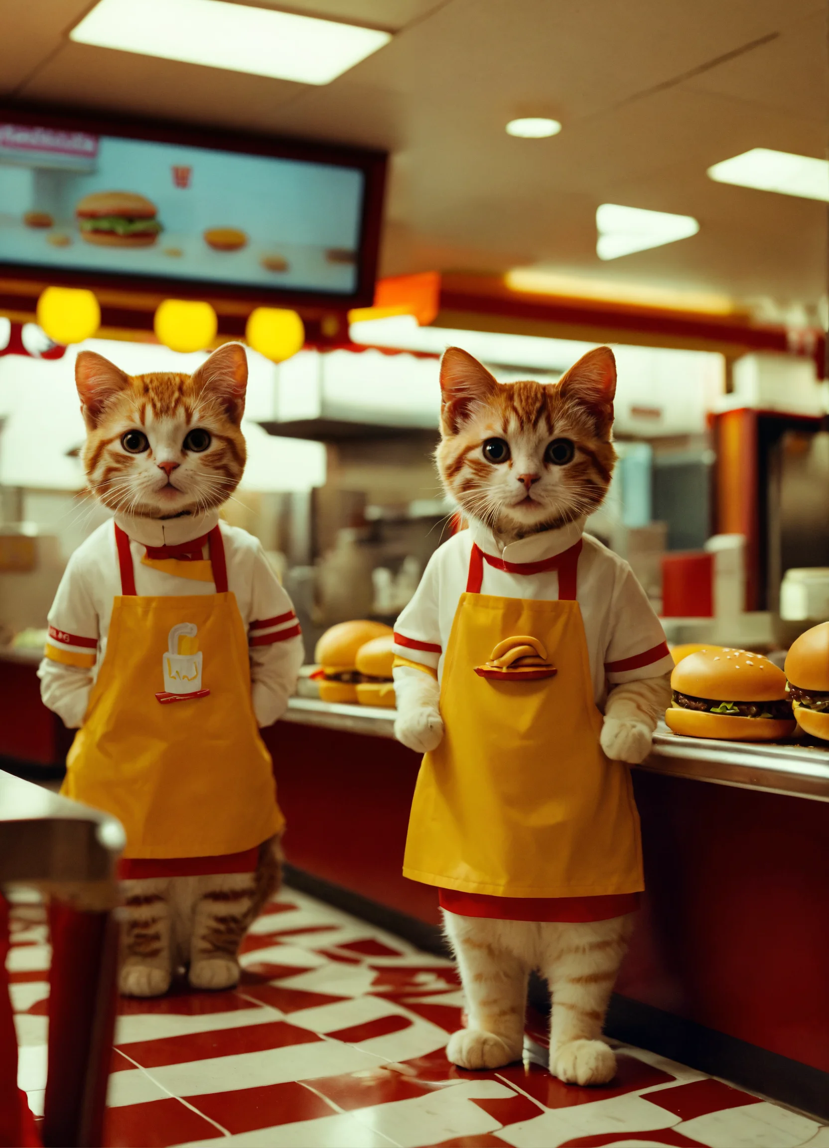 Lexica - A Mc Donalds restaurant interior shot run by anthropomorphic ...