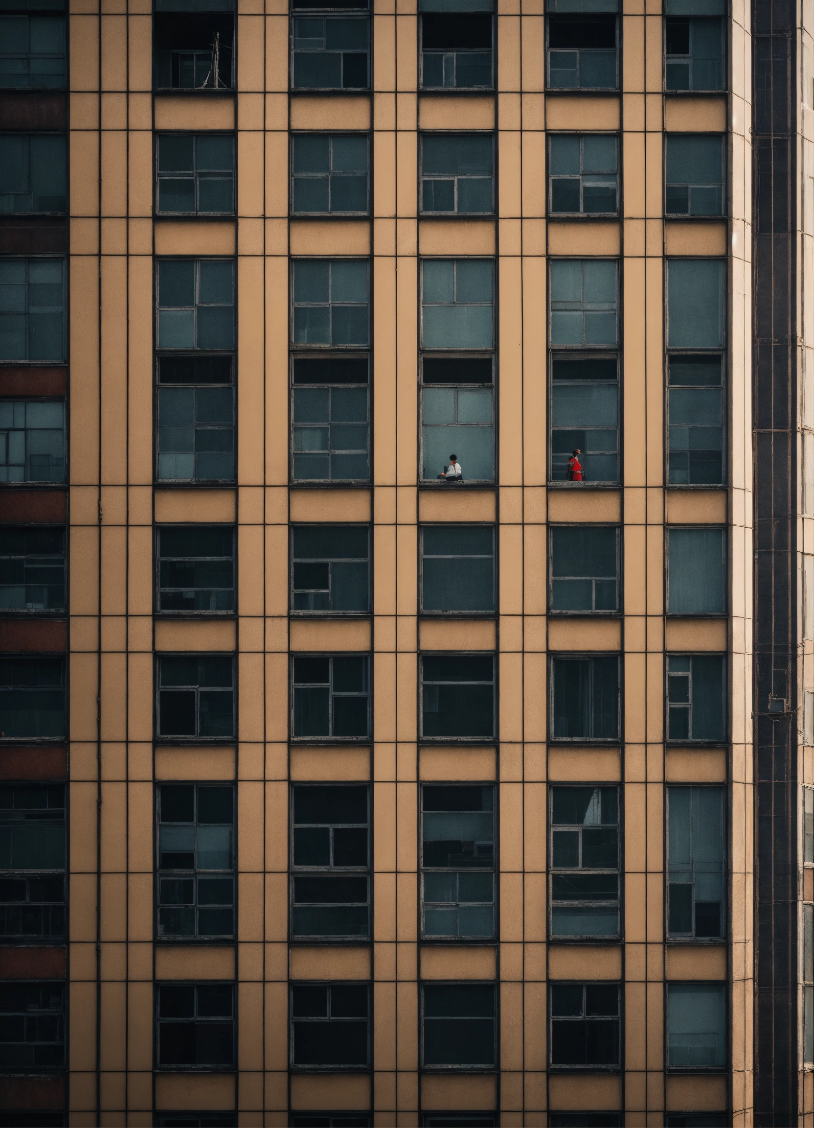 Lexica - Some people look over tall building windows, in the style of ...