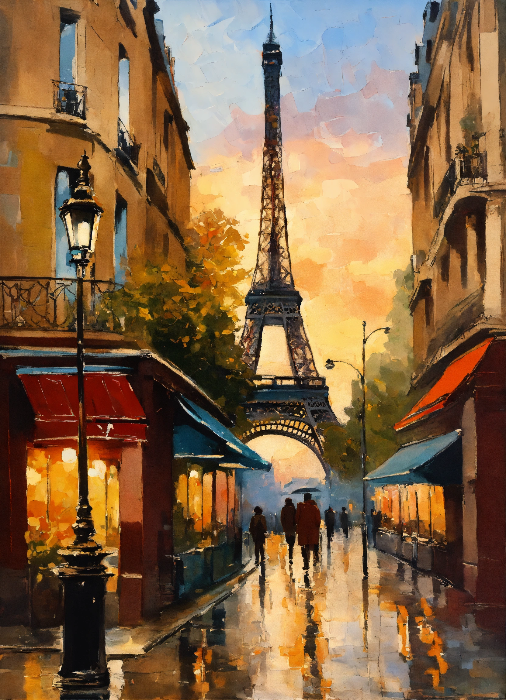 Lexica - Eiffel Tower, Paris, painting in the style of Alphonse Muncha