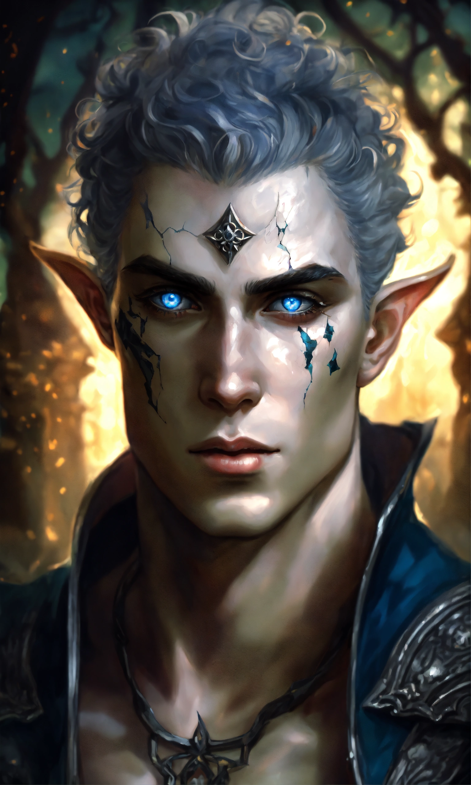 Lexica - Fantasy portrait of a gaunt male elf, sickly thin, gaunt body ...