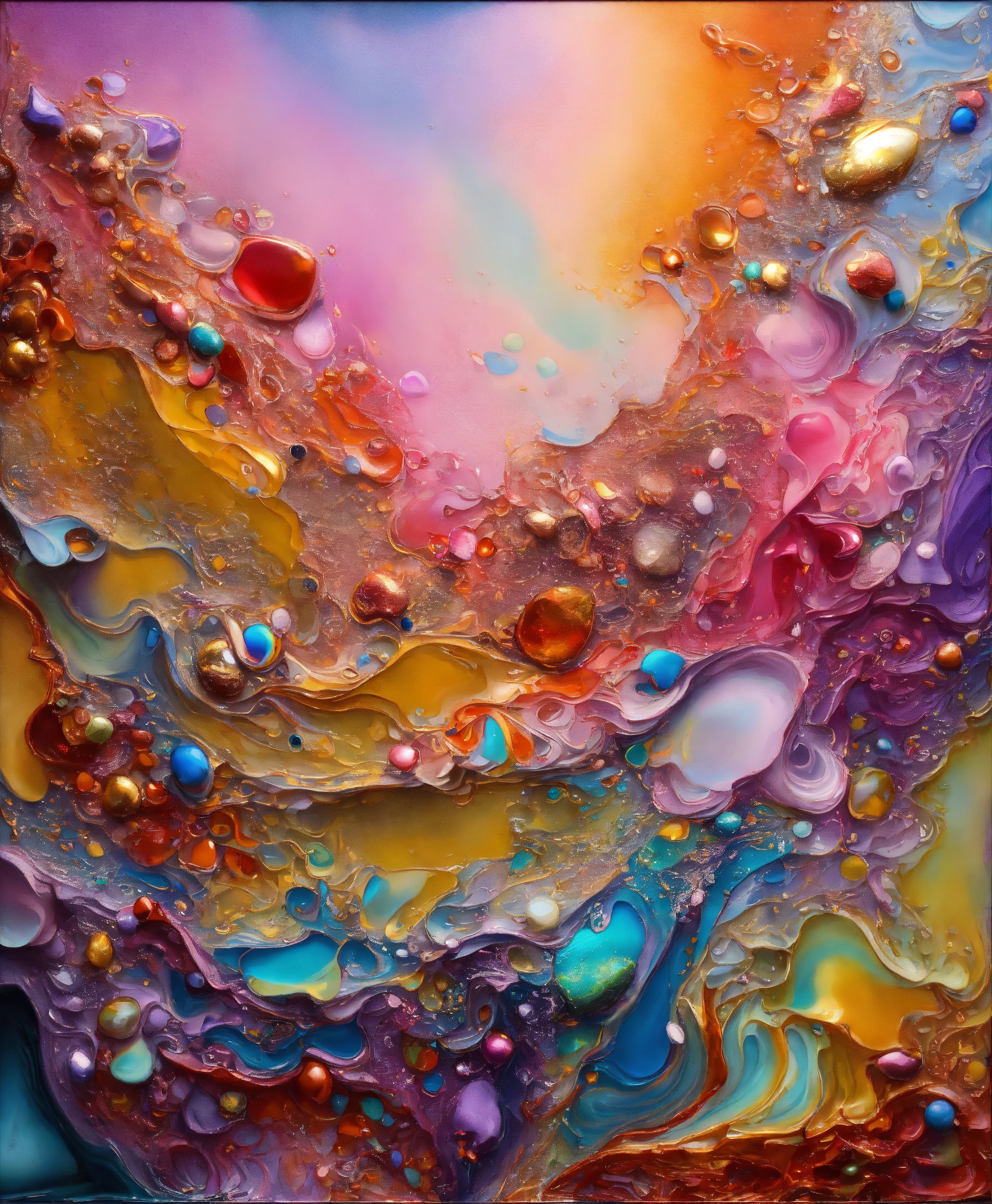 Lexica - Colorful abstract painting oil and water complex complicated ...