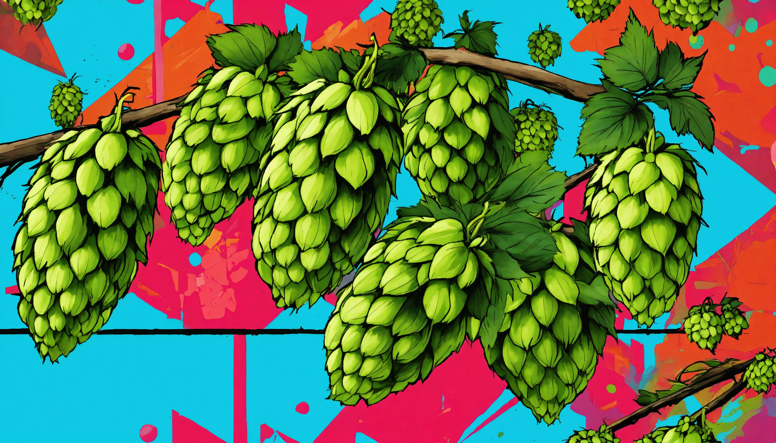 Lexica - Composition of bunches of hops generating a graphic pattern ...