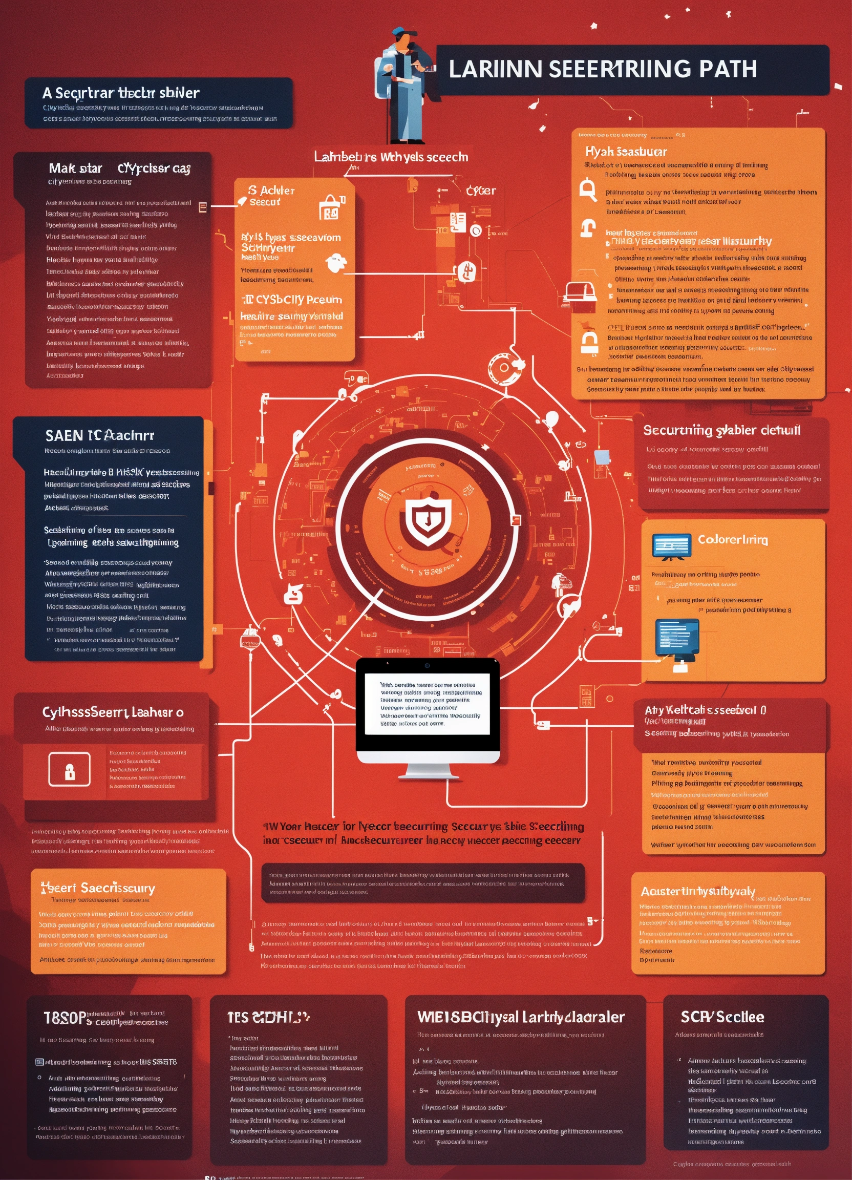 Lexica - Hacker themed poster showing cyber security learning path