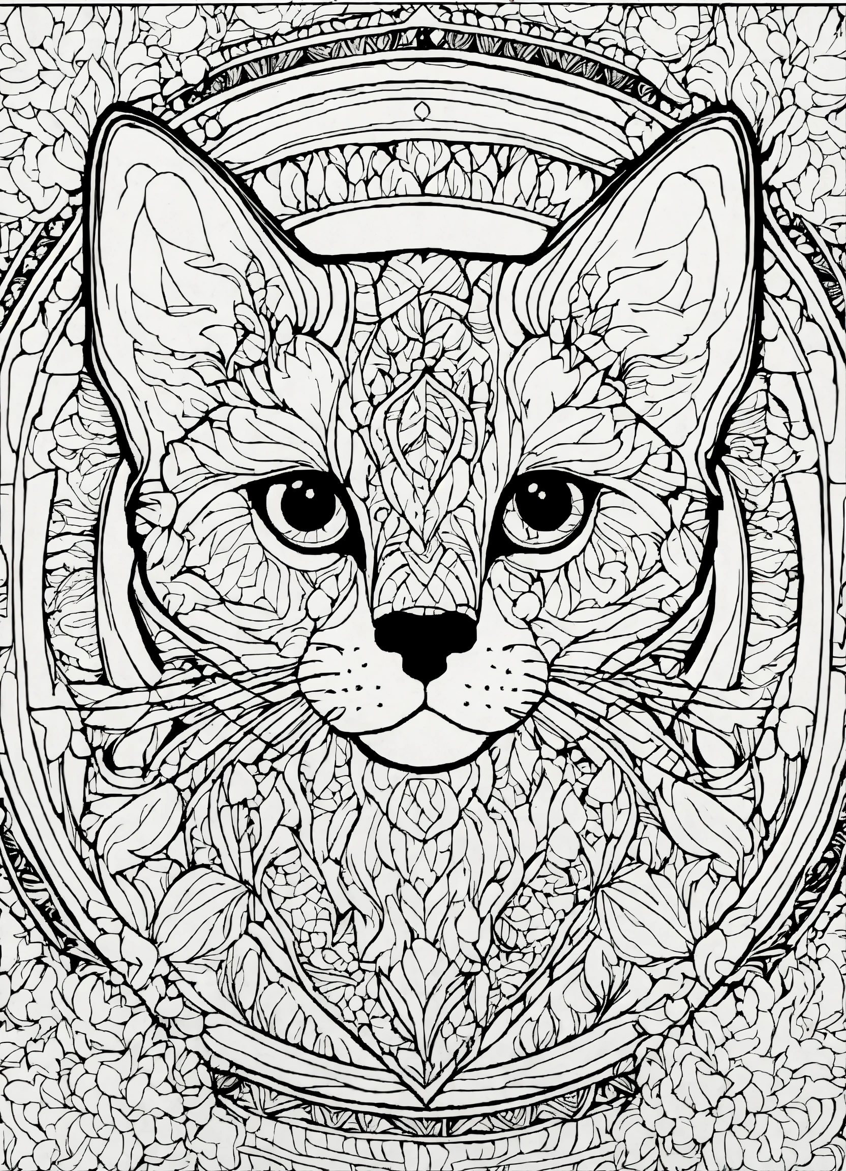 Lexica - Coloring page for adults, bold lines, dark lines, mandala ...