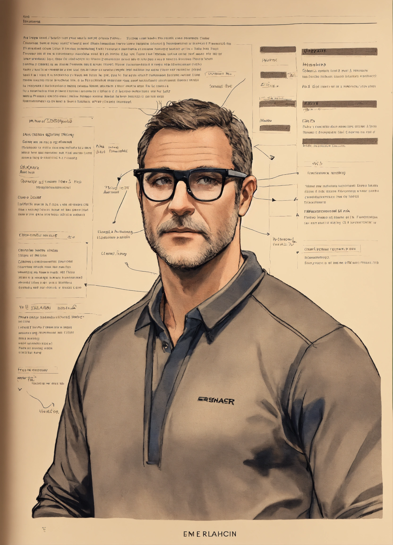 Lexica - Portrait of a french rugby coach wearing a pair of oversized ...