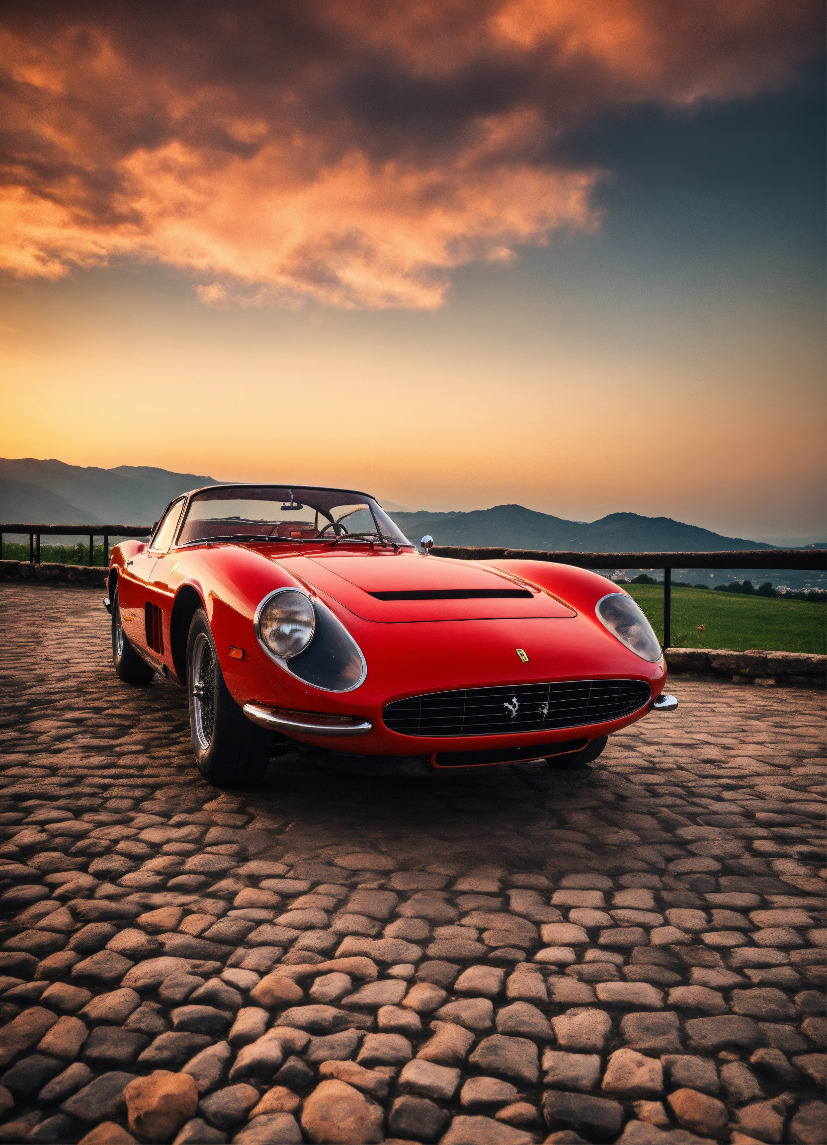 Lexica - Vintage ferrari, in italy,8k