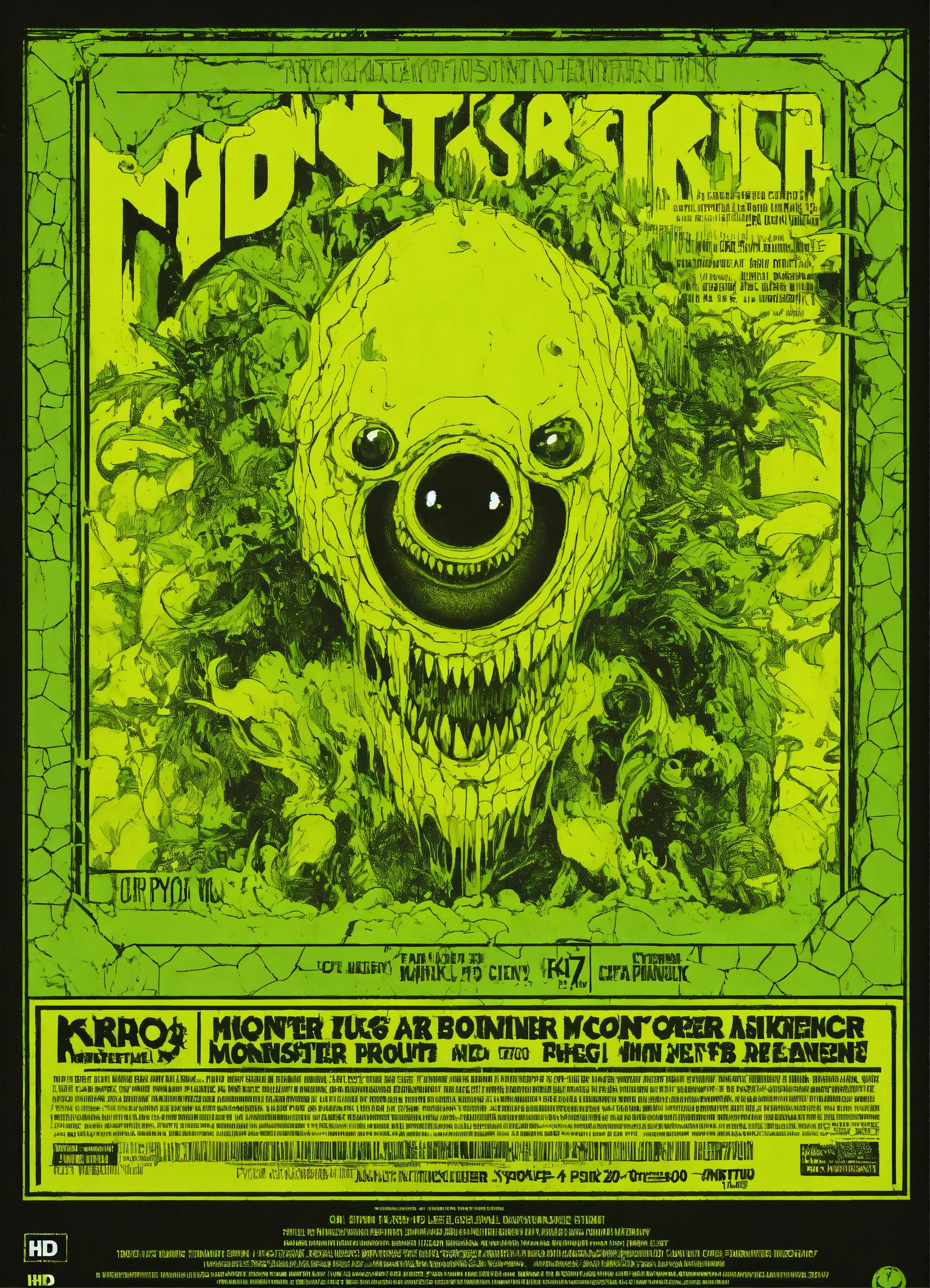 Lexica - Hd monster monster by kerrang, in the style of poster art ...