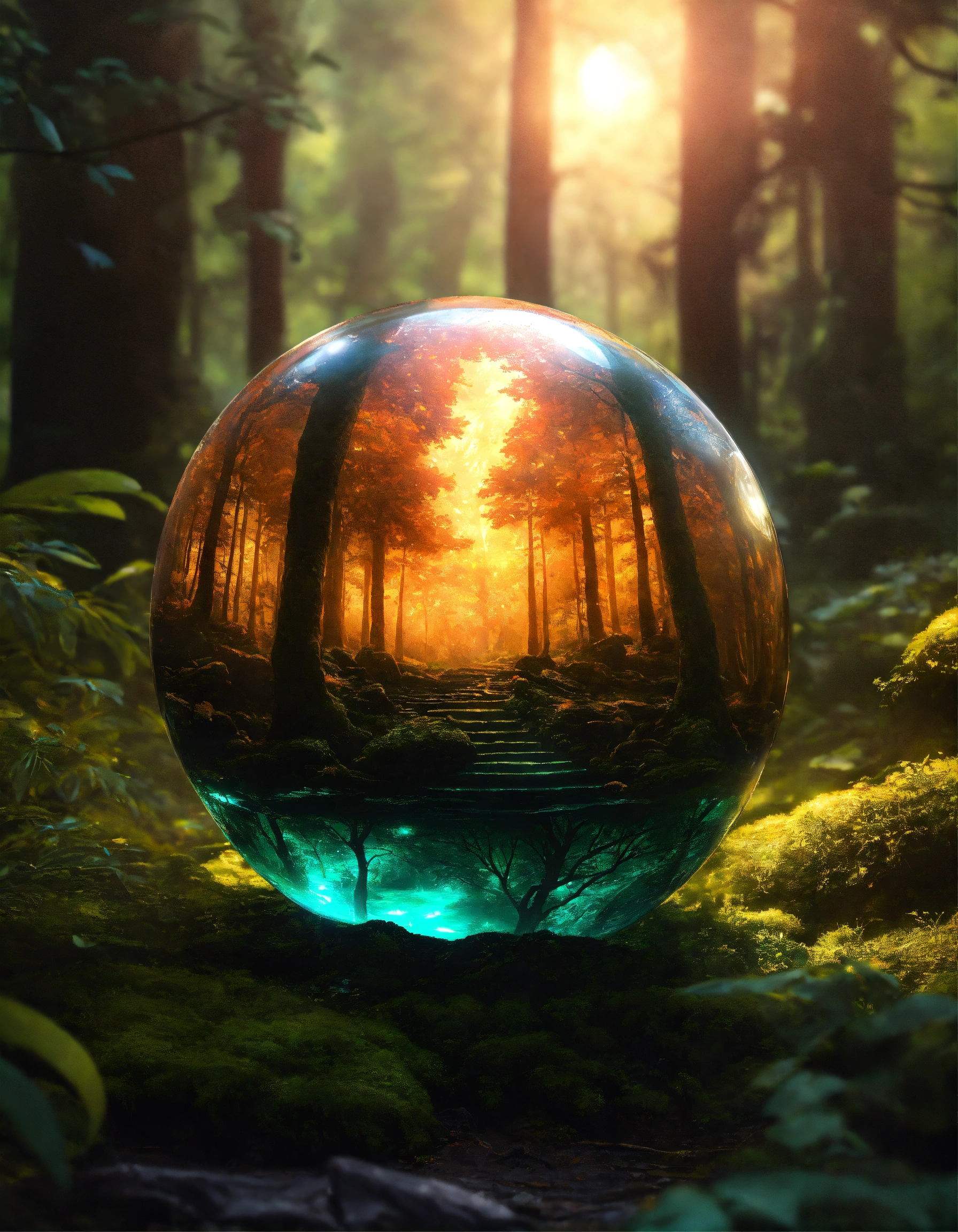 Lexica - Glowing Obsidian cuneiform in a dreamlike glass orb in a ...