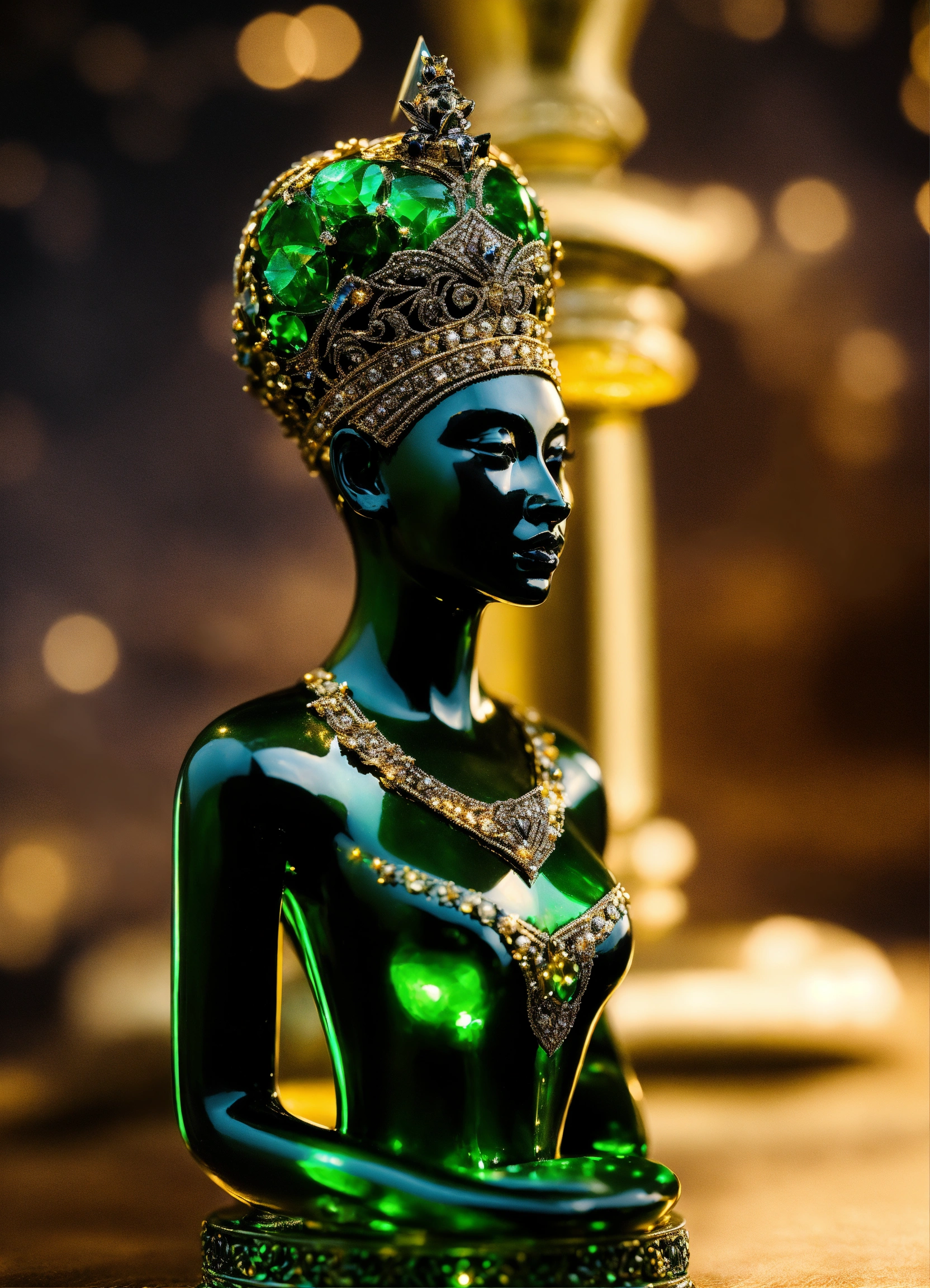 Lexica - Minimalism. Black Solar Queen with long oversized green ...