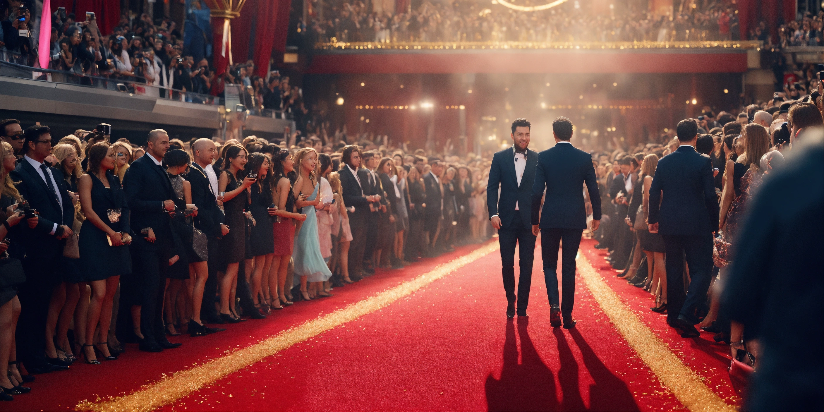 Lexica - Generate an image of a famous celebrity walking on a red ...