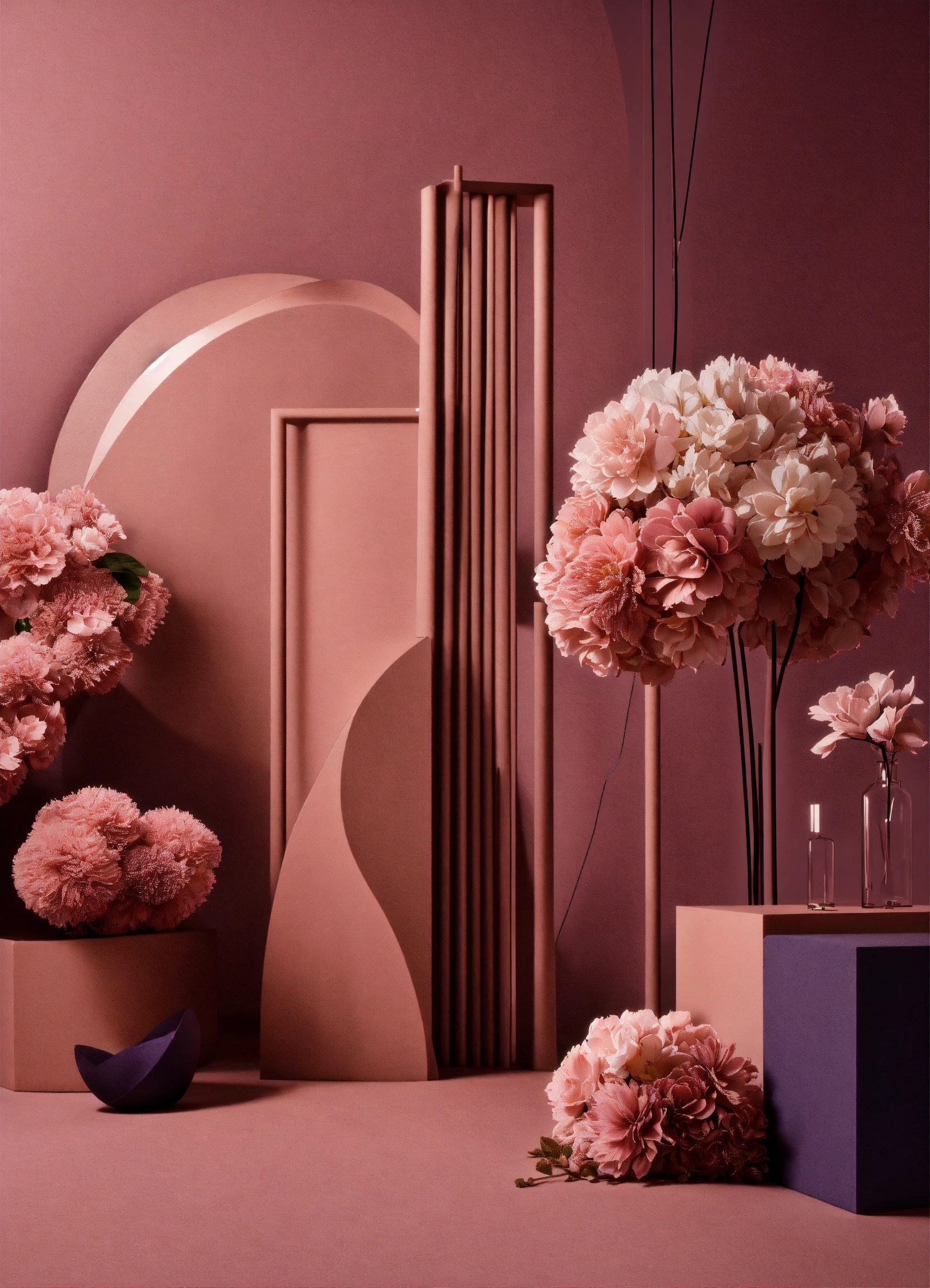 Lexica - Muted tones of dusty pink and dark purple surreal combination ...