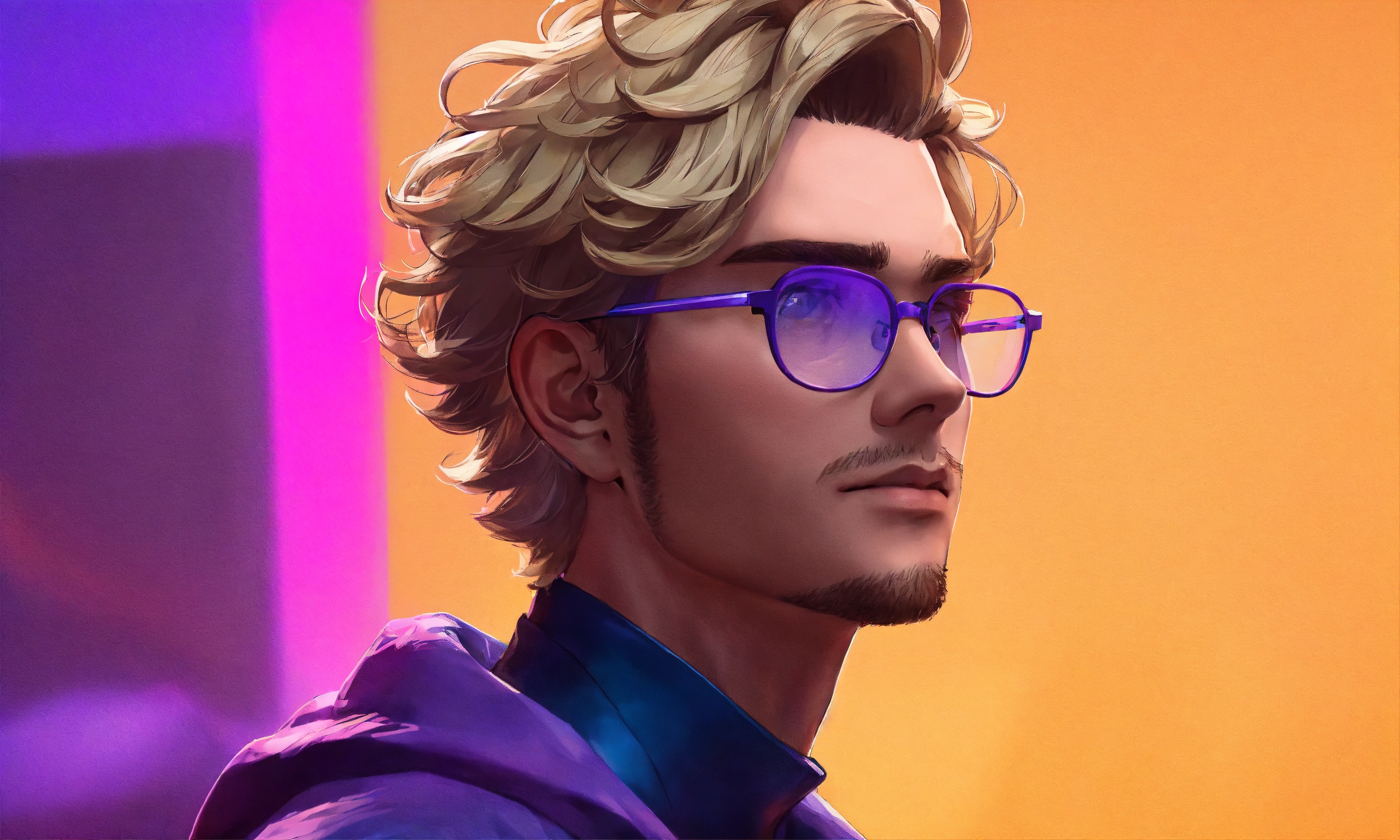 Lexica - A male gaming streamer, blonde hair, clean shaved, short wavy ...