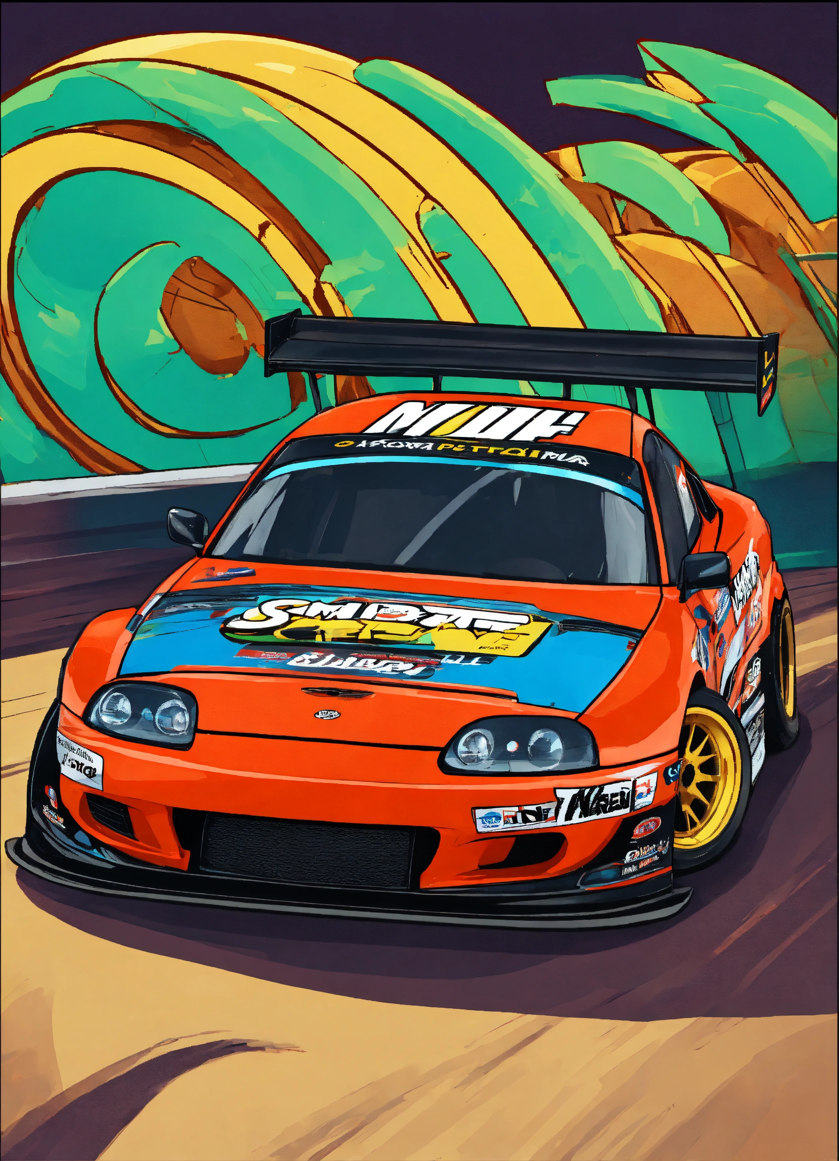 Lexica - Cartoon race car, Mk5 supra