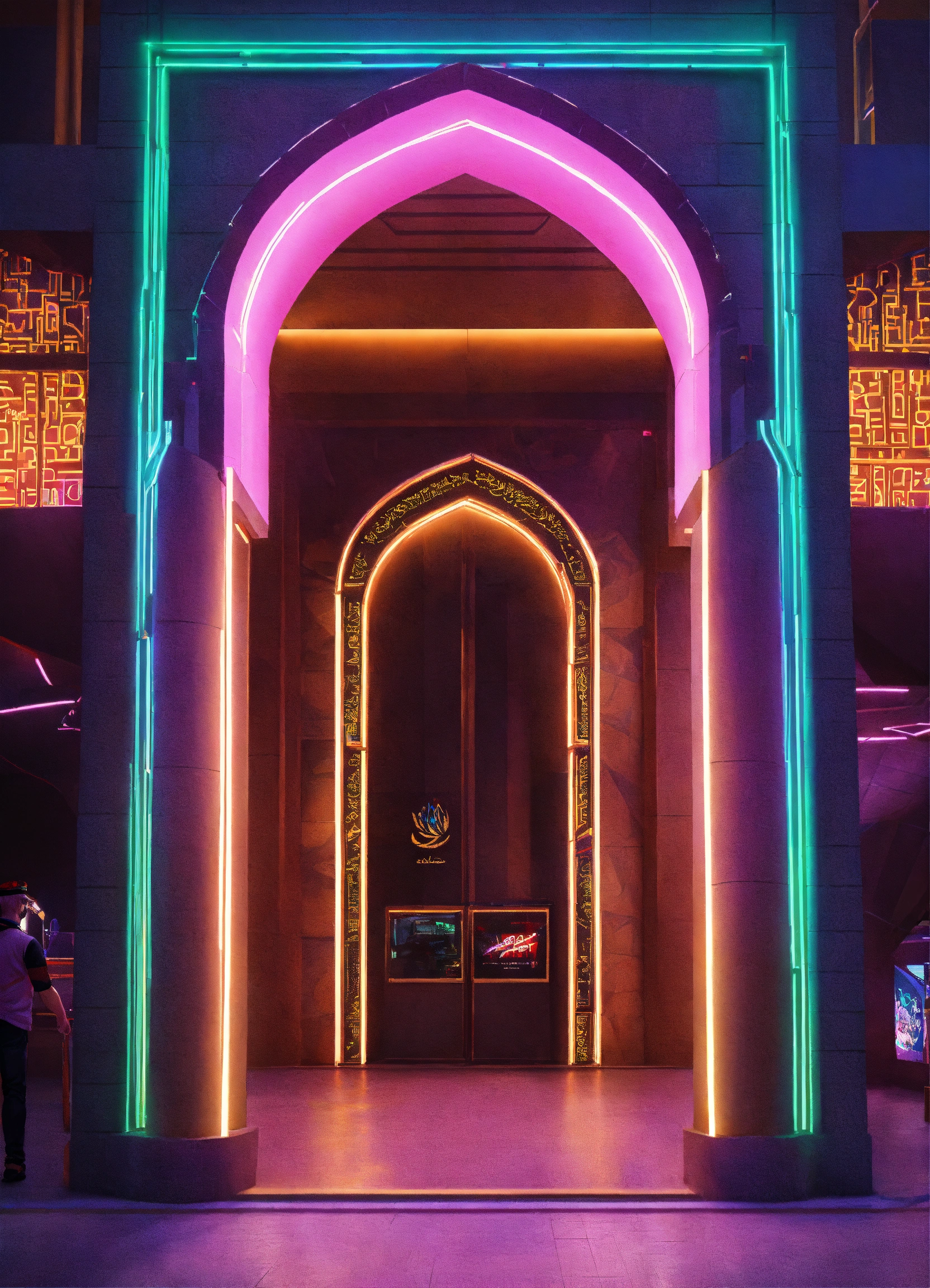 Lexica - Generate an image of the entrance of the esports venue ...