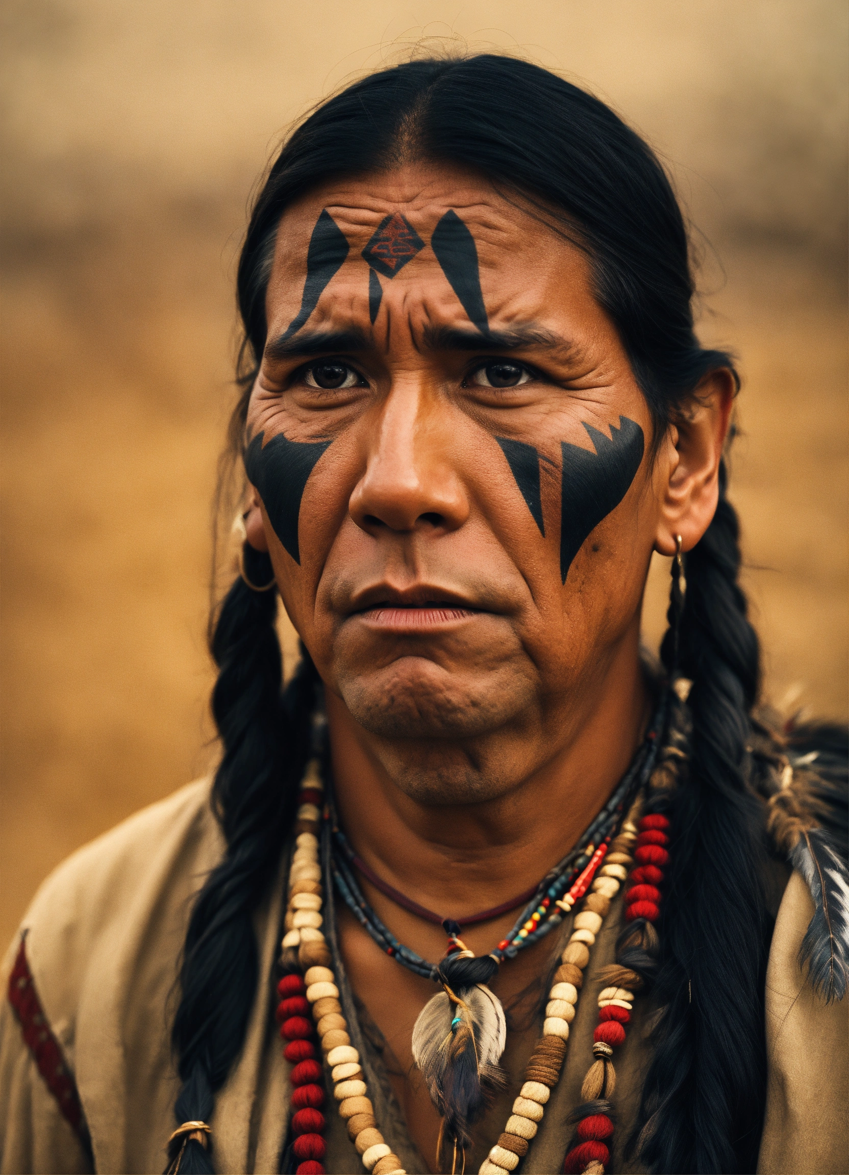 Lexica - A SCARED NATIVE AMERICAN MAN