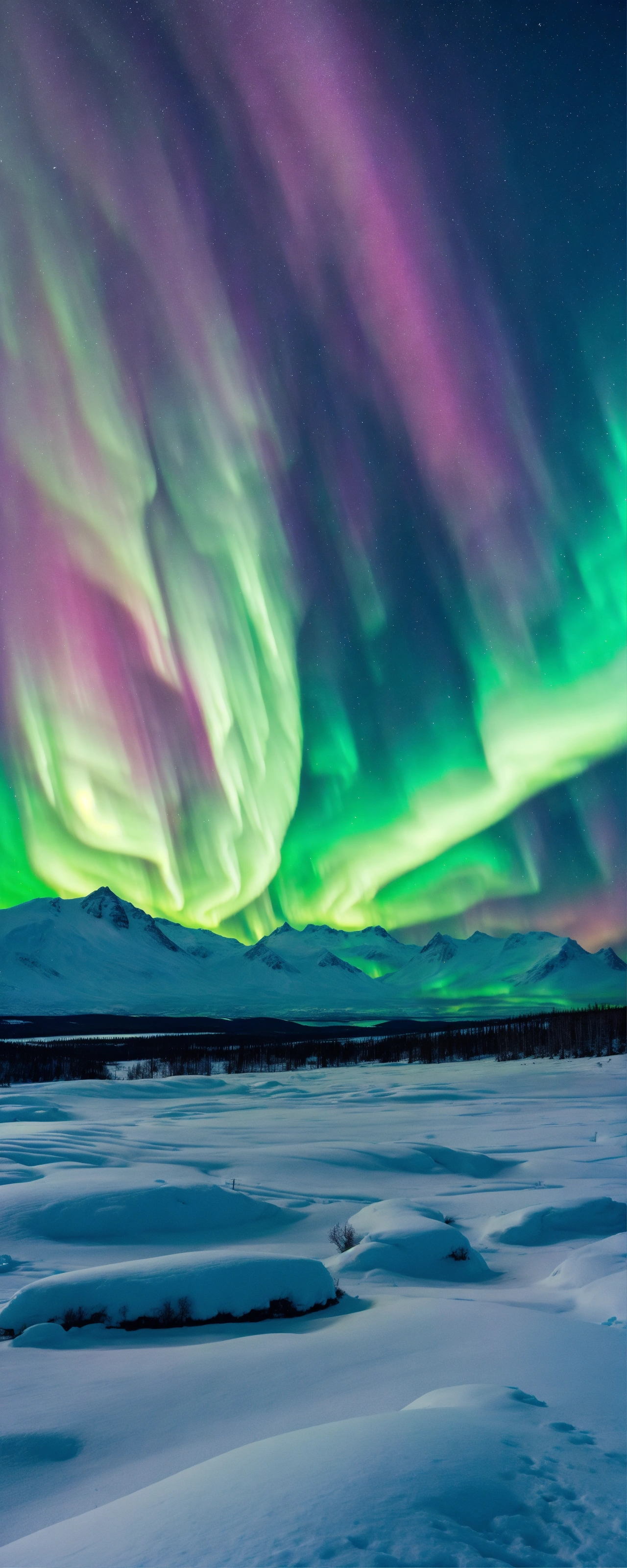 Lexica - Snowy landscape, arctic, impression of grandeur, Aurora ...