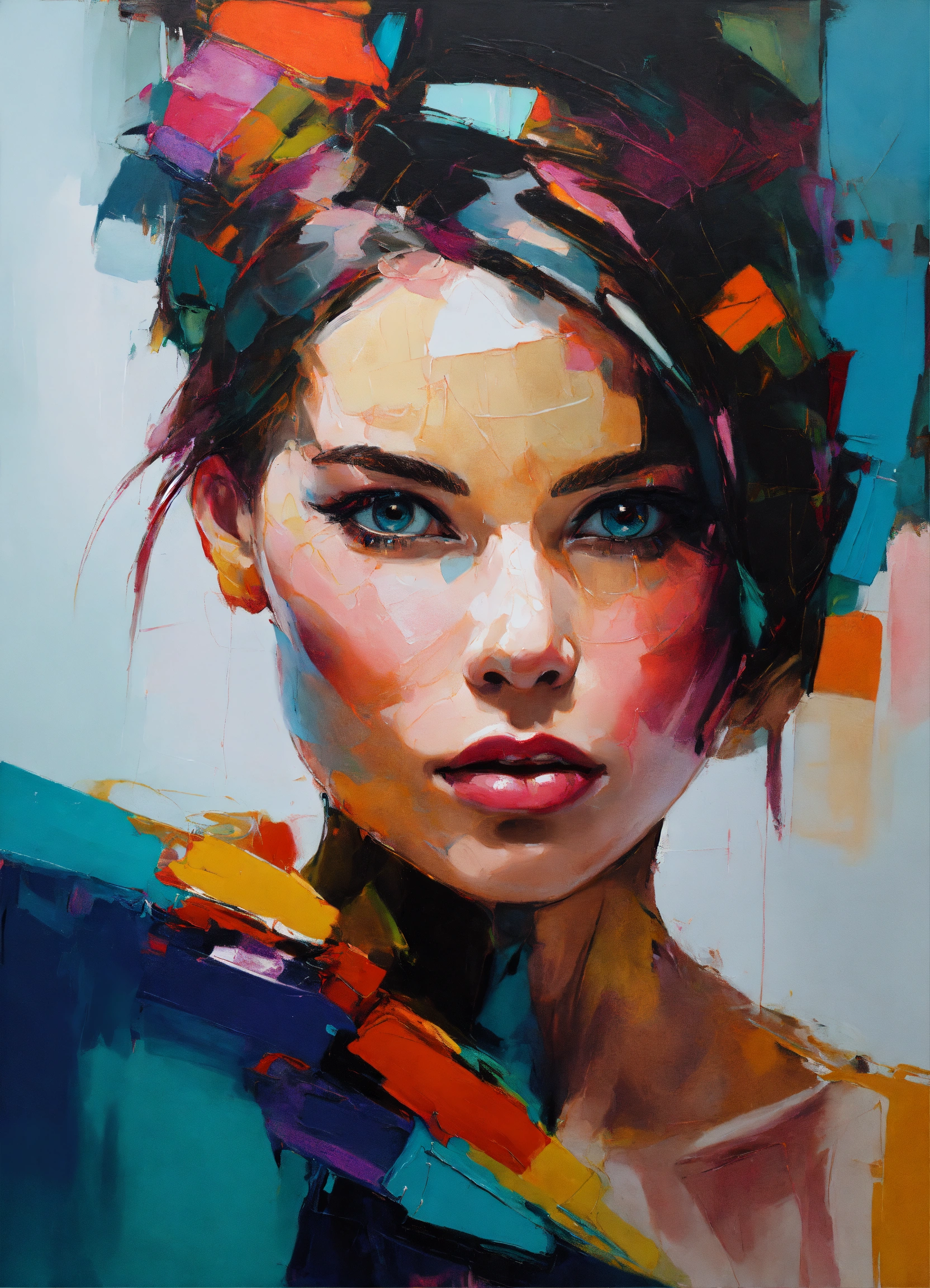 Lexica - Abstract colourful portrait painting, ultra detailed, oil ...